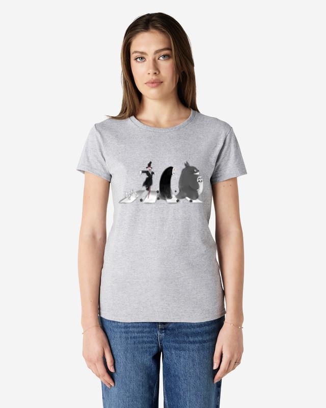 Crosswalk Parody Graphic With Anime Film Icons In Whimsical Style T ...