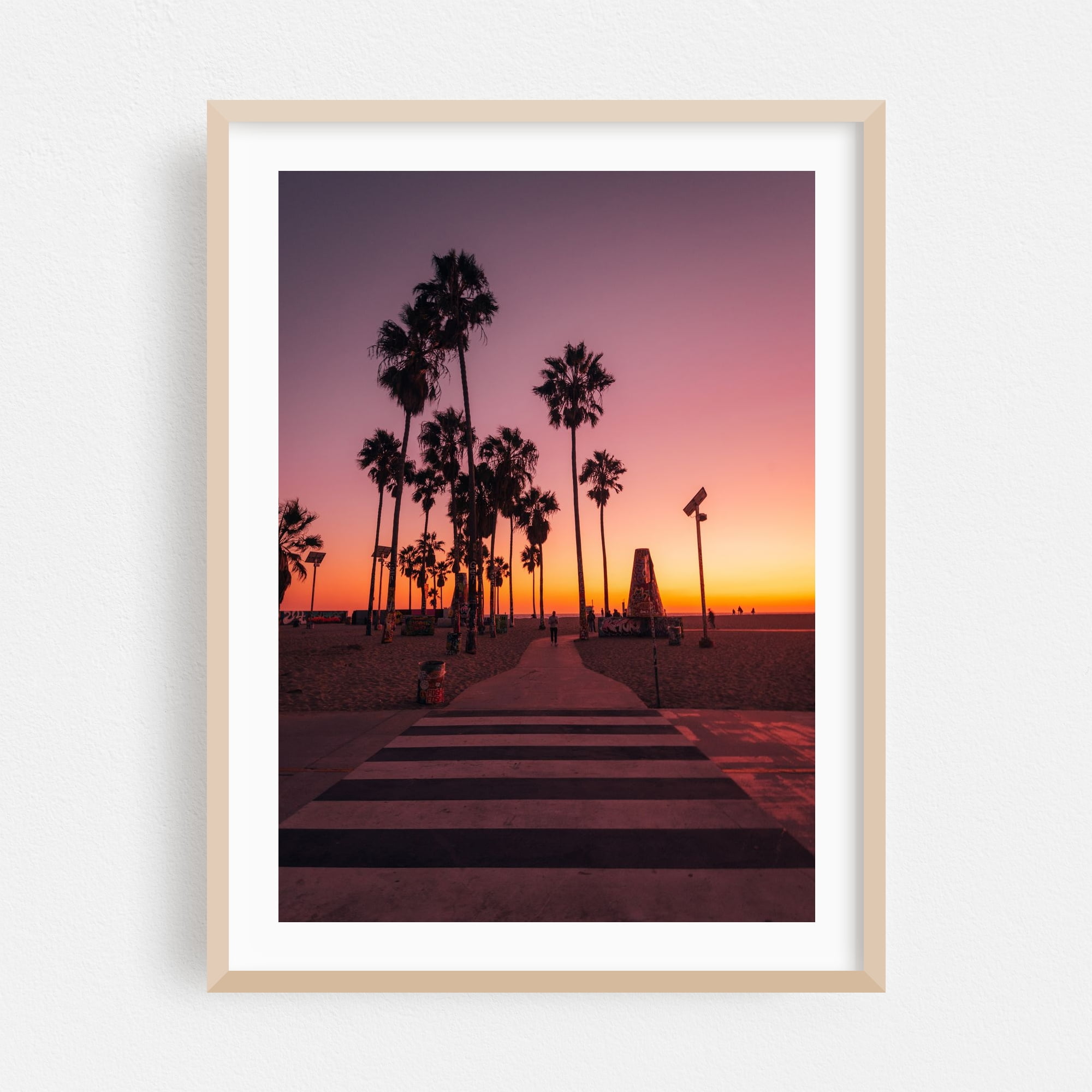 Crosswalk Sunset - Los Angeles California Photography Sunset Palm Tree ...