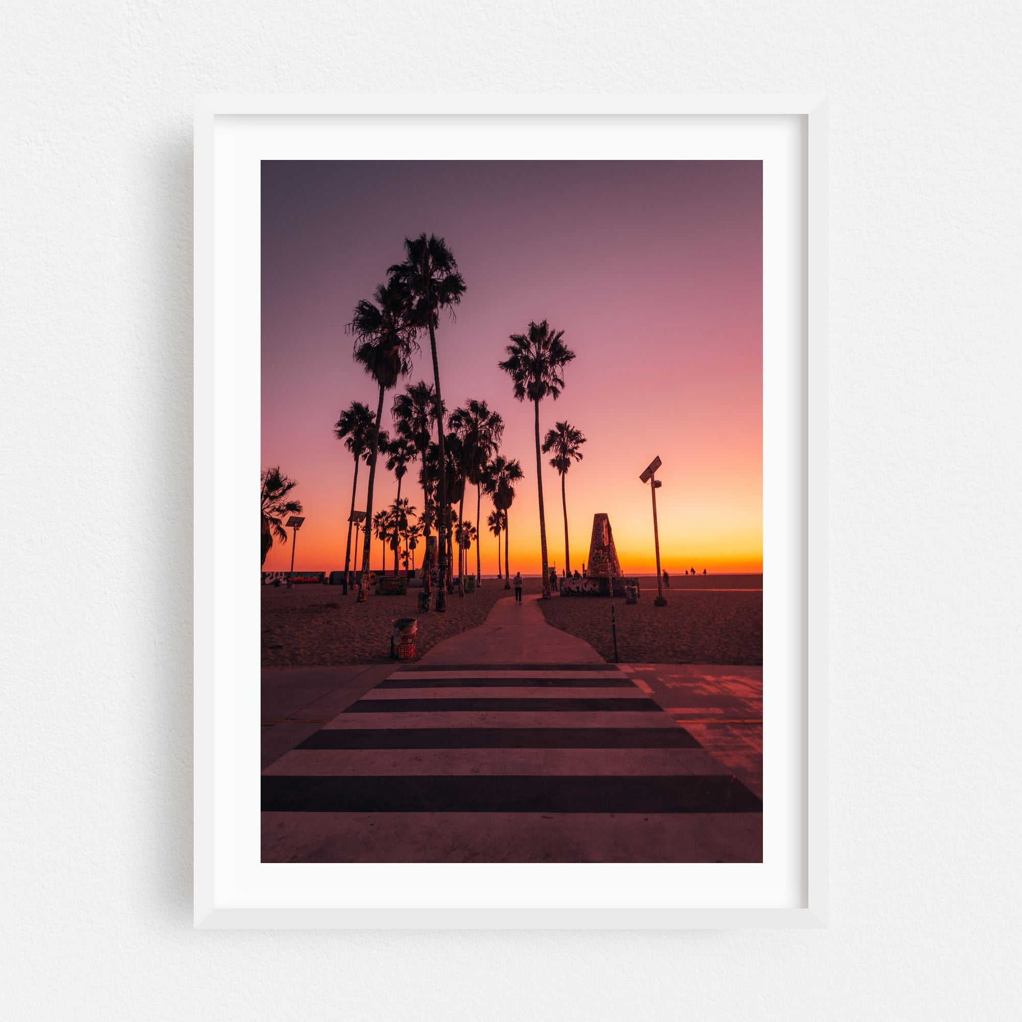 Crosswalk Sunset - Los Angeles California Photography Sunset Palm Tree ...