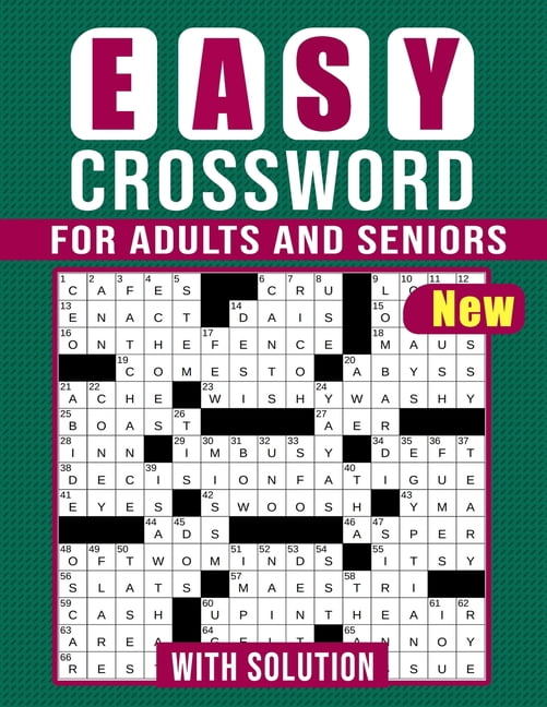 Crossword For Adults And Seniors - Easy Puzzles: large Print Crossword ...