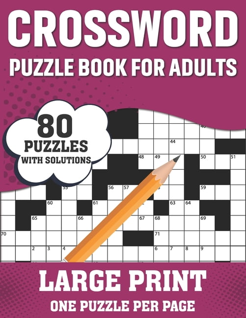Crossword Puzzle Book For Adults: Relaxing 80 Large Print Crossword ...