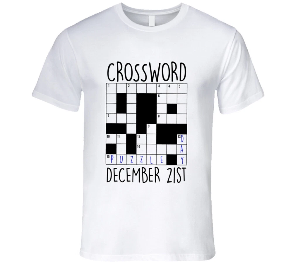 Crossword Puzzle Day December Celebration Word Game Fun Unisex T-Shirt ...