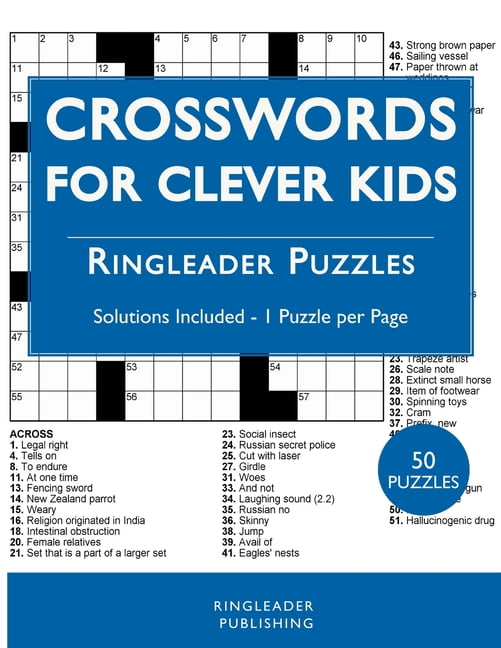 Crosswords For Clever Kids: 50 Crossword Puzzles For Bright and ...