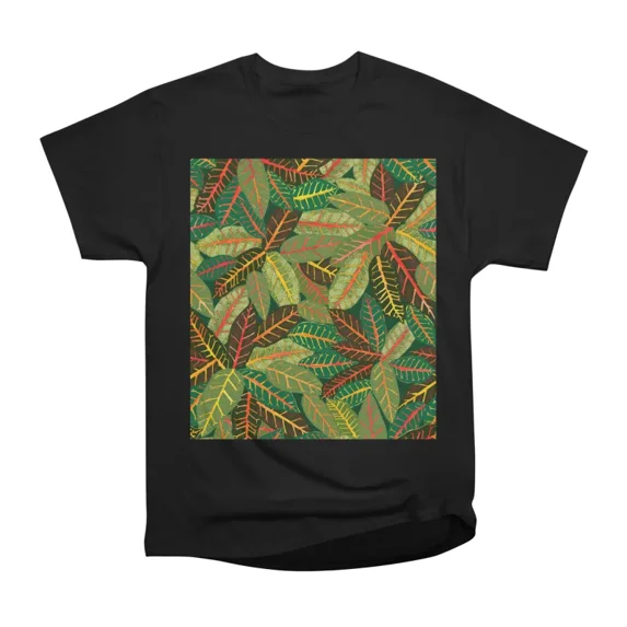 Croton Textured Tropical Leaves T-Shirt Tee Gift For Him Merch For Her ...