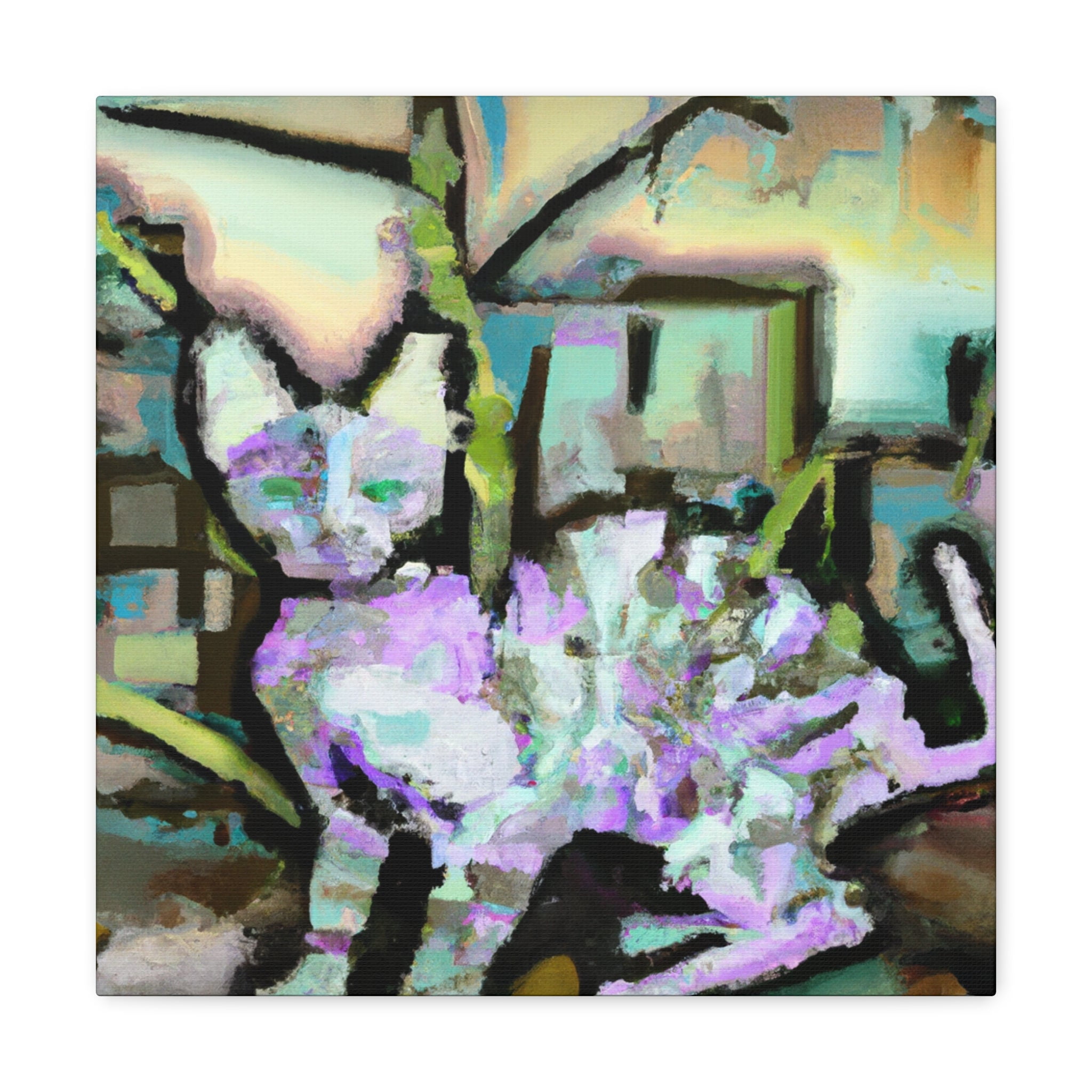 "Crouching Cat Creativity" - Canvas - Walmart.com