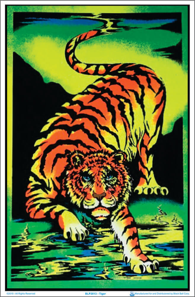 Crouching Tiger Laminated Blacklight Poster - 23.5" x 35.5" - Walmart.com