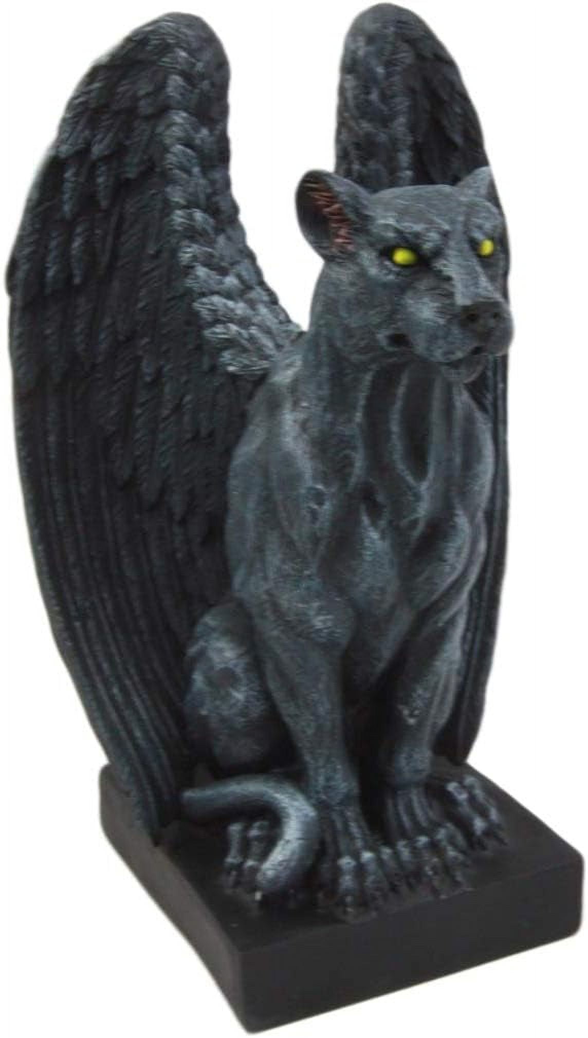 Crouching Winged Yellow Moon Eyed Black Panther Gargoyle Night Crawler ...