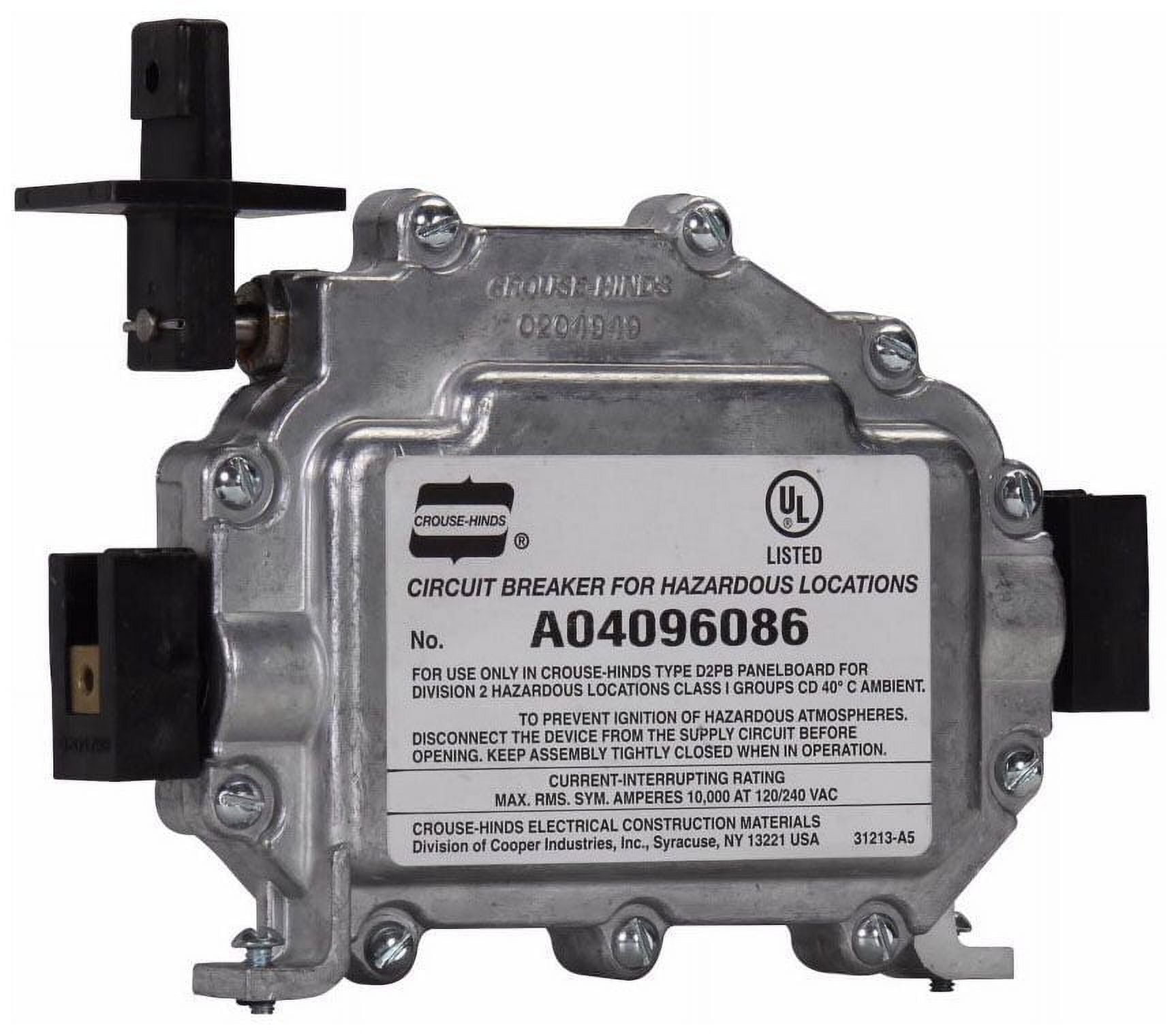 Crouse-Hinds D2CB11-30, 120/240VAC, 30A, 1-Pole, Panelboard Circuit ...
