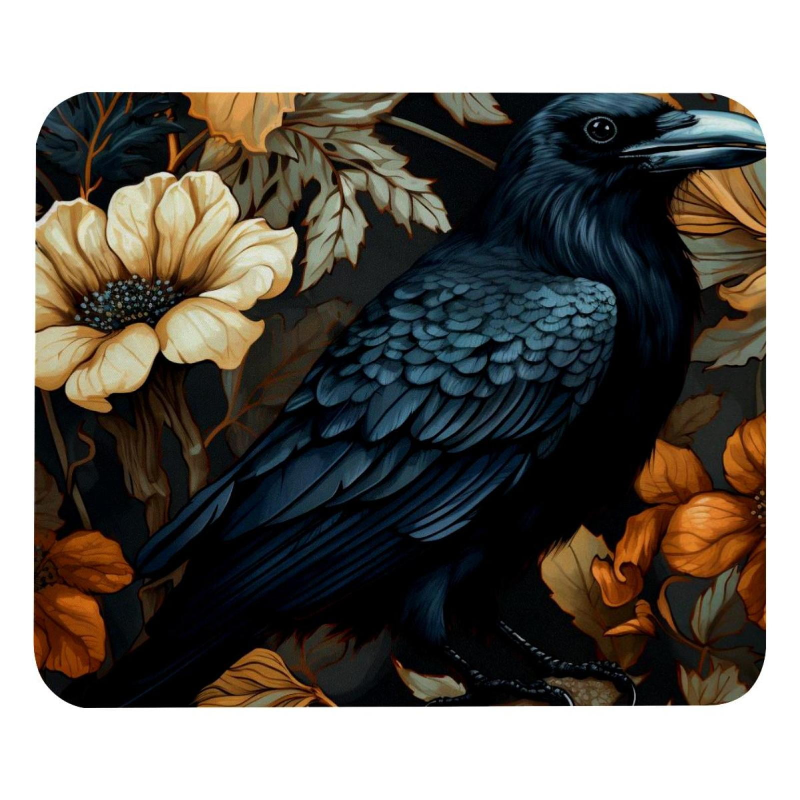 Crow 8.3x9.8 Inch Square Desk Mat with Non-Slip Rubber Bottom for ...