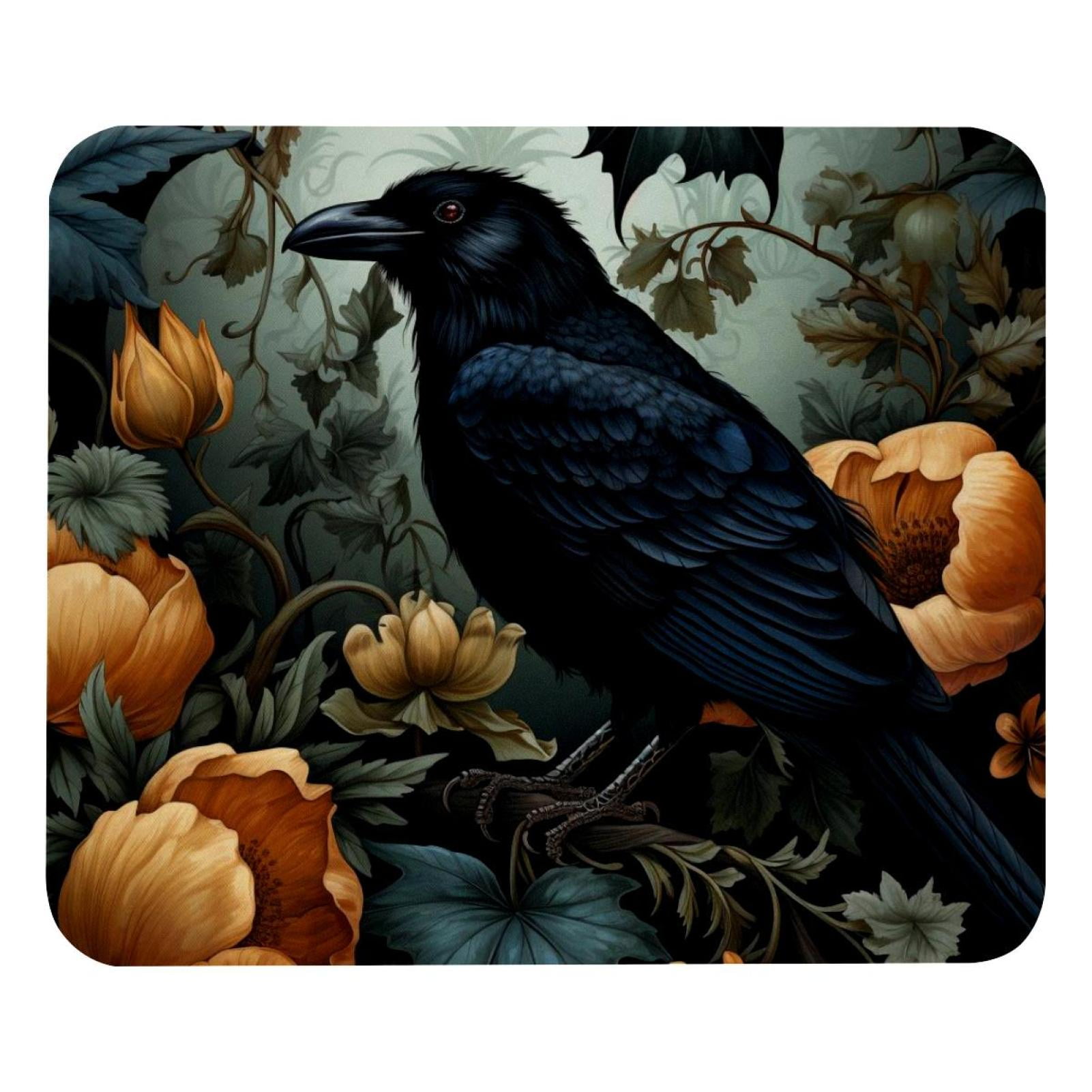 Crow 8.3x9.8 Inch Square Non-Slip Rubber Bottom Mouse Pad, Desk Pad ...