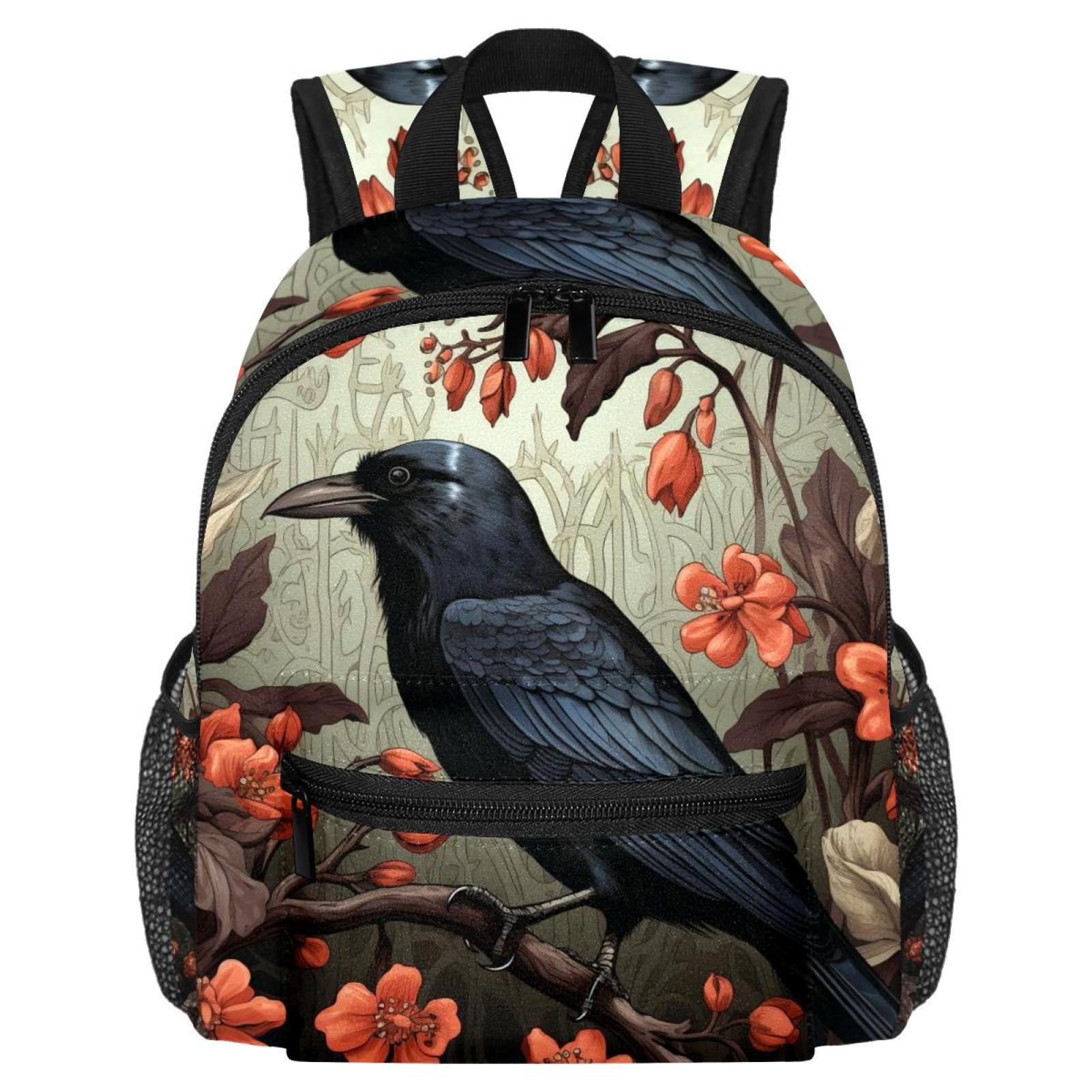 Crow Adjustable Shoulder Strap Canvas Backpack with Large Capacity ...