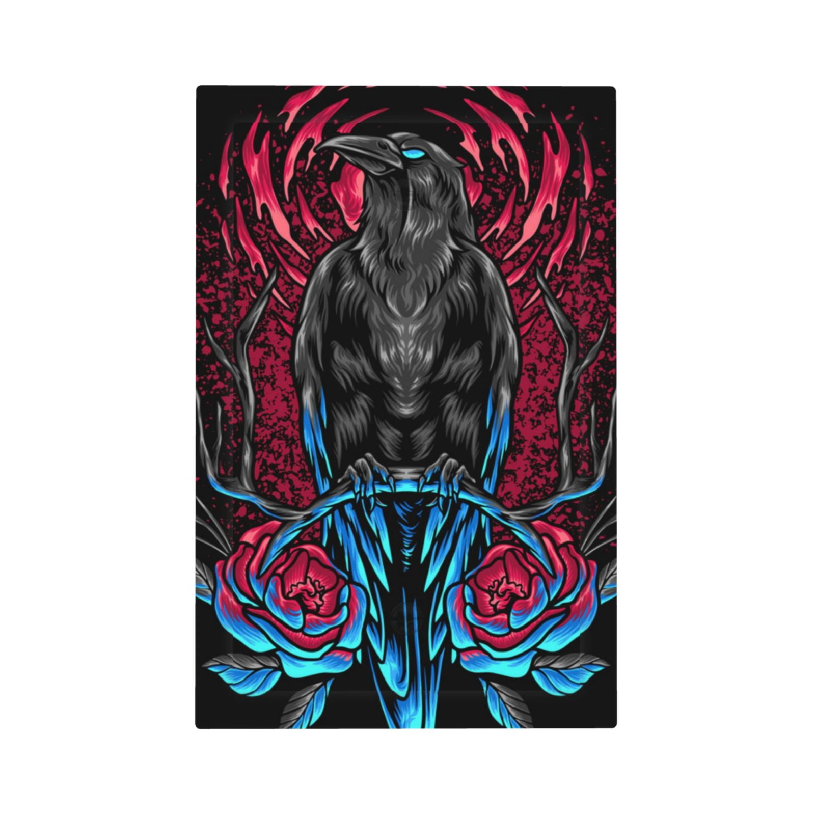Crow And Flowers Raven Gothic No Device Blank Wall Plate 1 Gang ...
