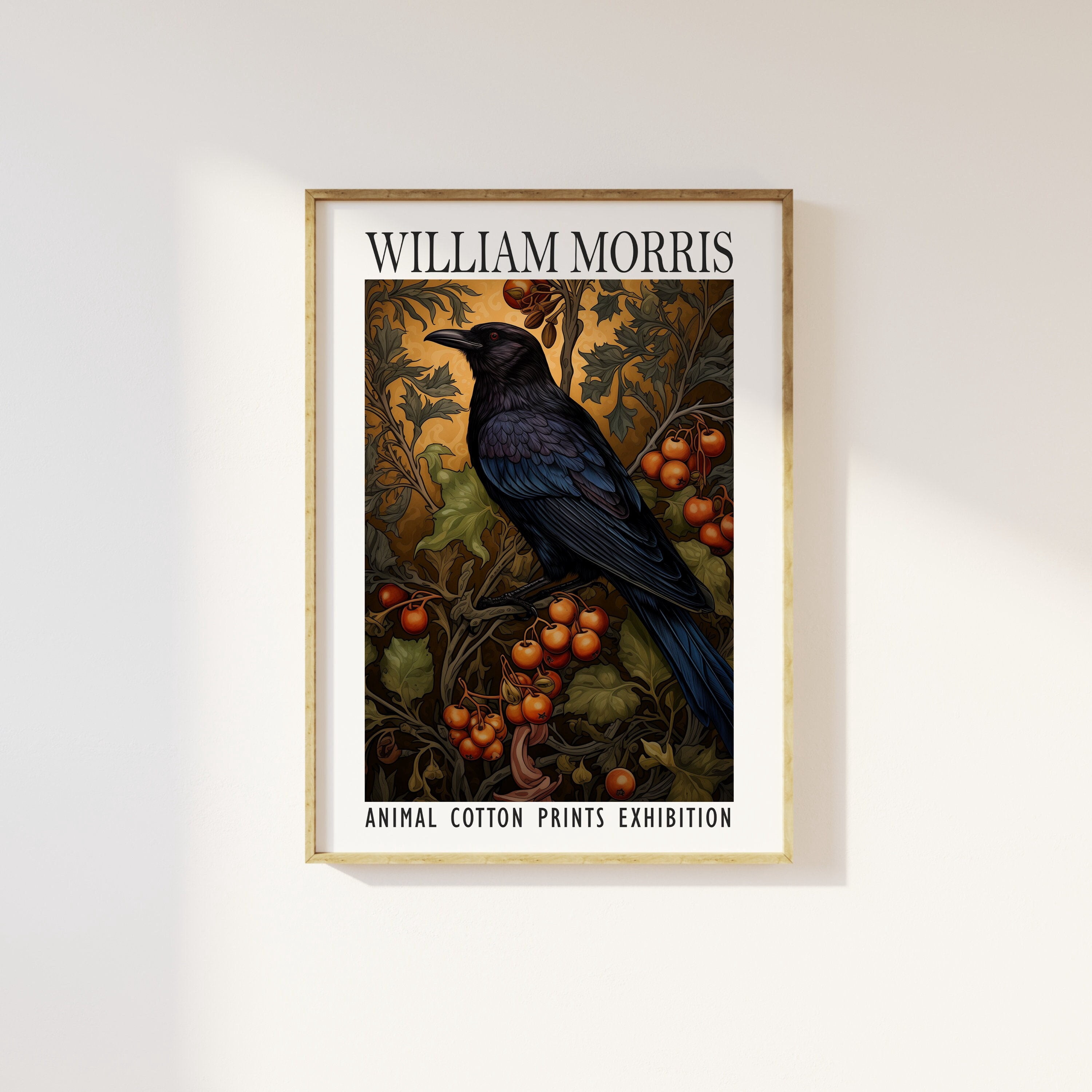 Crow Animal Cotton S Luxury Traditional Crow Berries Poster , Poster ...