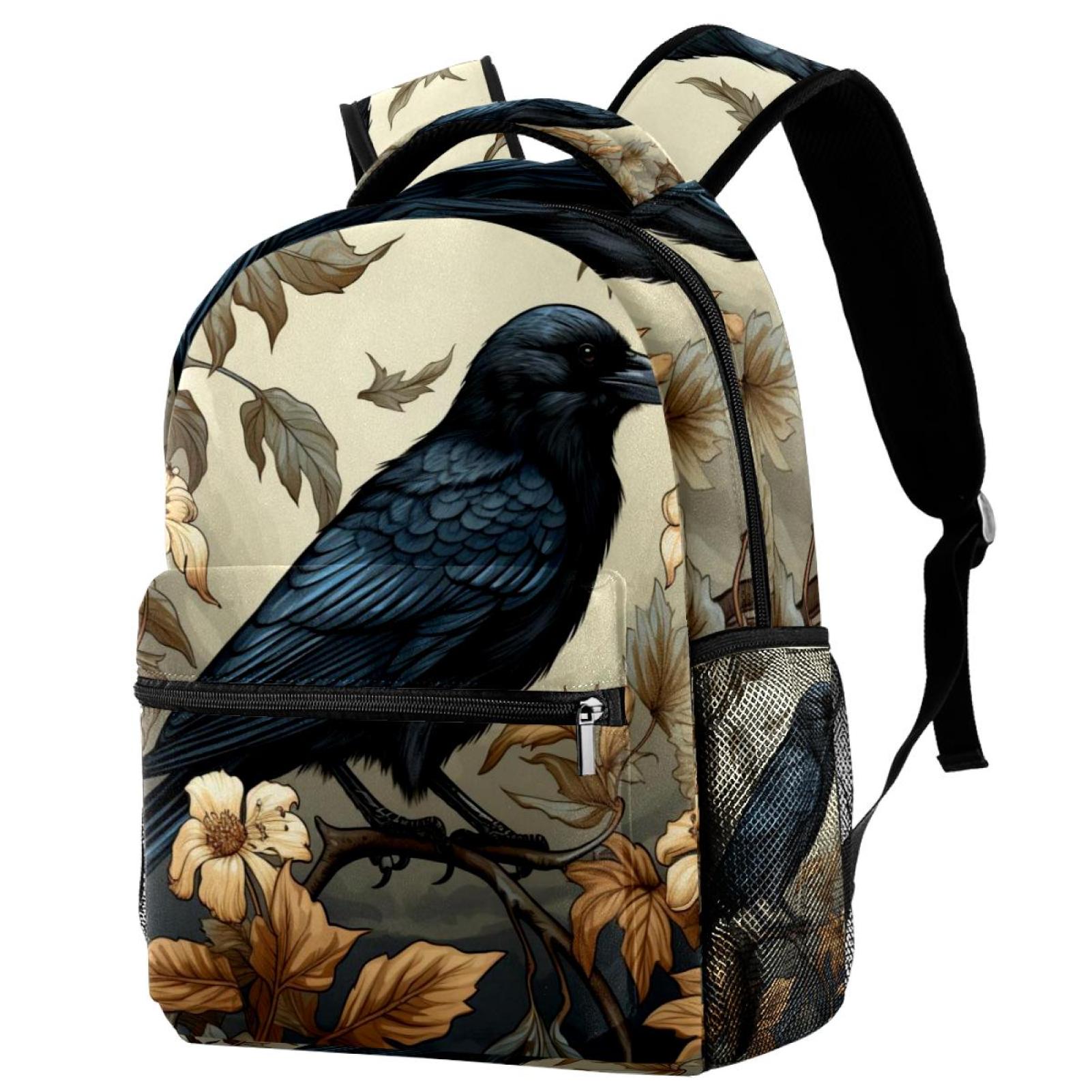 Crow Backpack Fashion Large Lightweight Travel Shoulder Bag Fits 14 ...