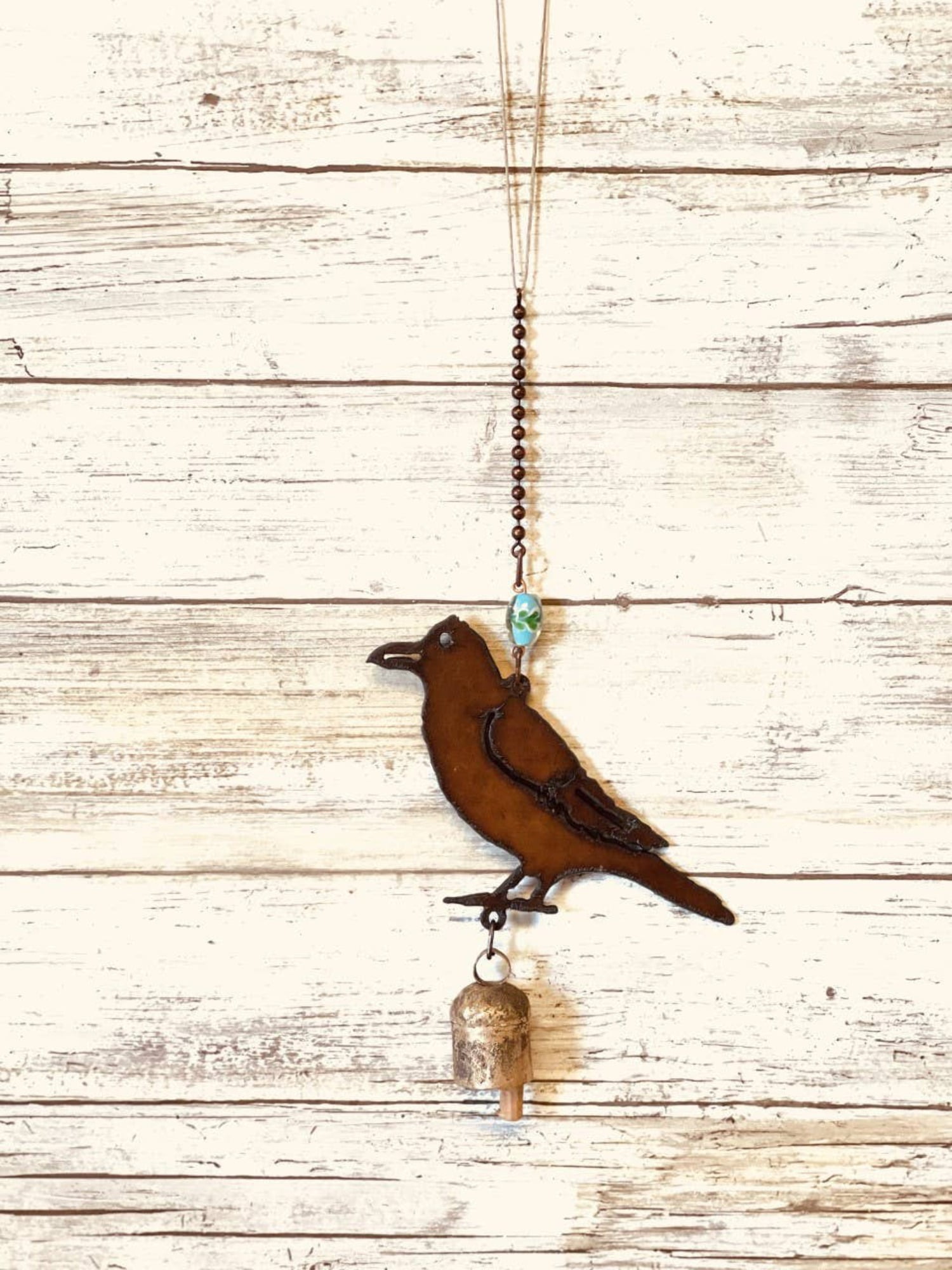 Crow Bell Rustic Bird Garden Chime Nana Bell - Walmart.com