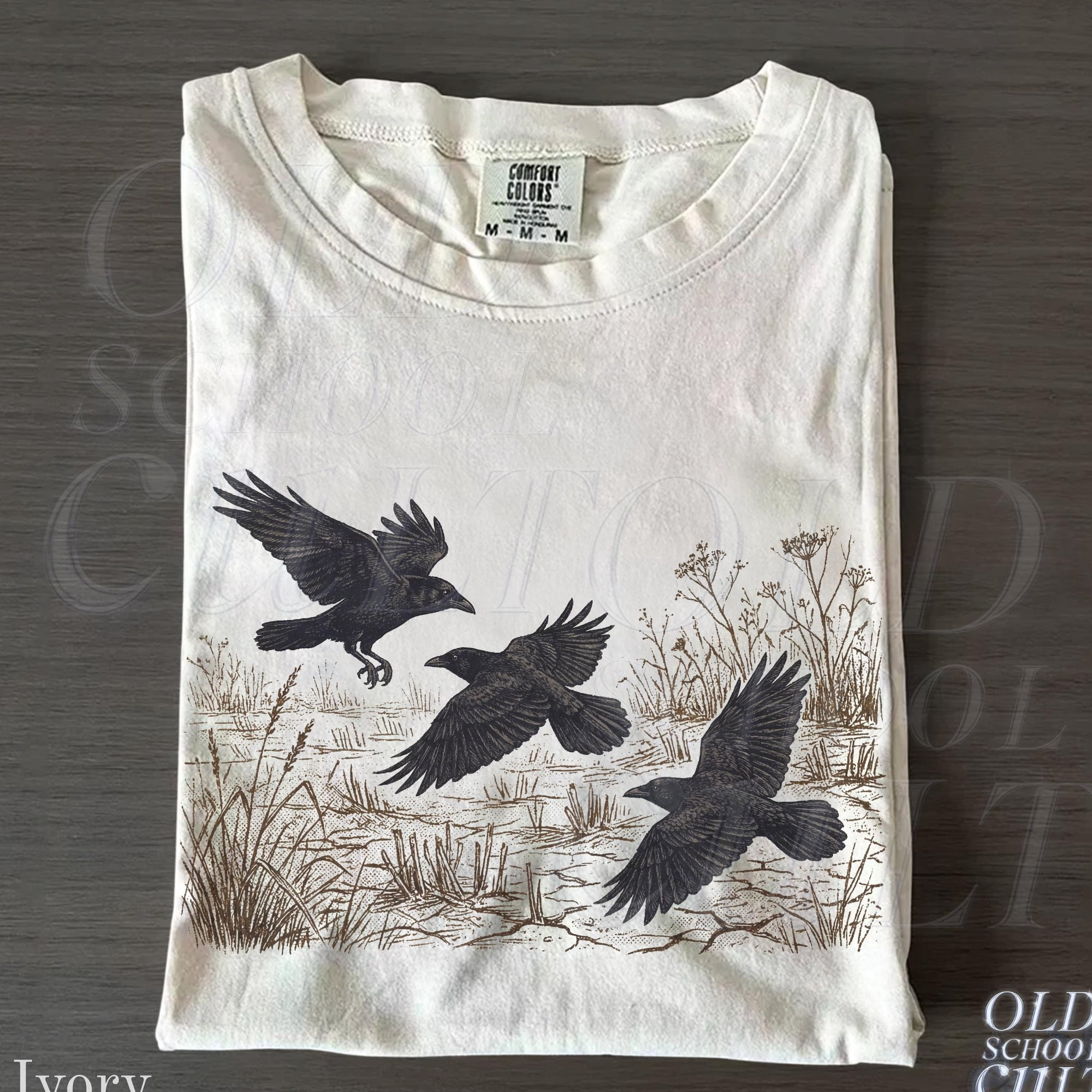 Crow Bird Graphic 90s T Shirt Retro Gothic Raven Tee Dark Academia Gift ...