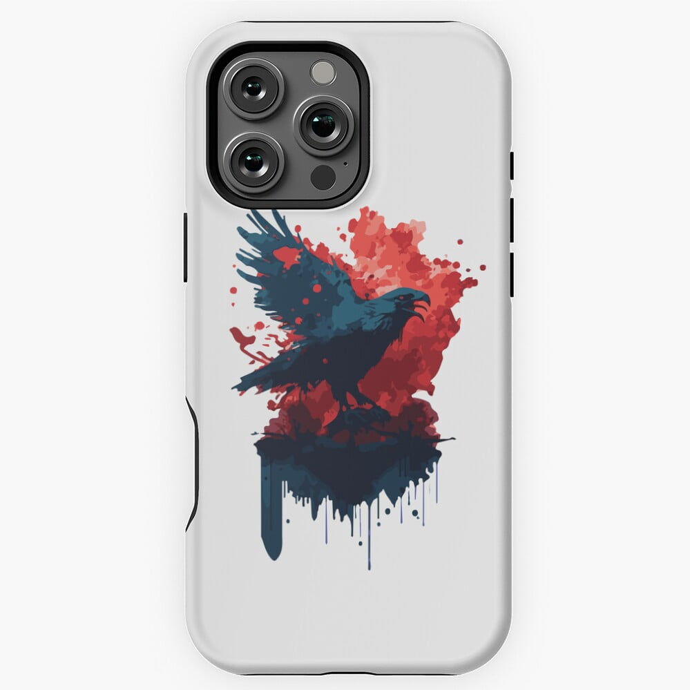 Crow Bird Minimalist Graphic Art Phone Case for iPhone 16 15 14 13 12 ...