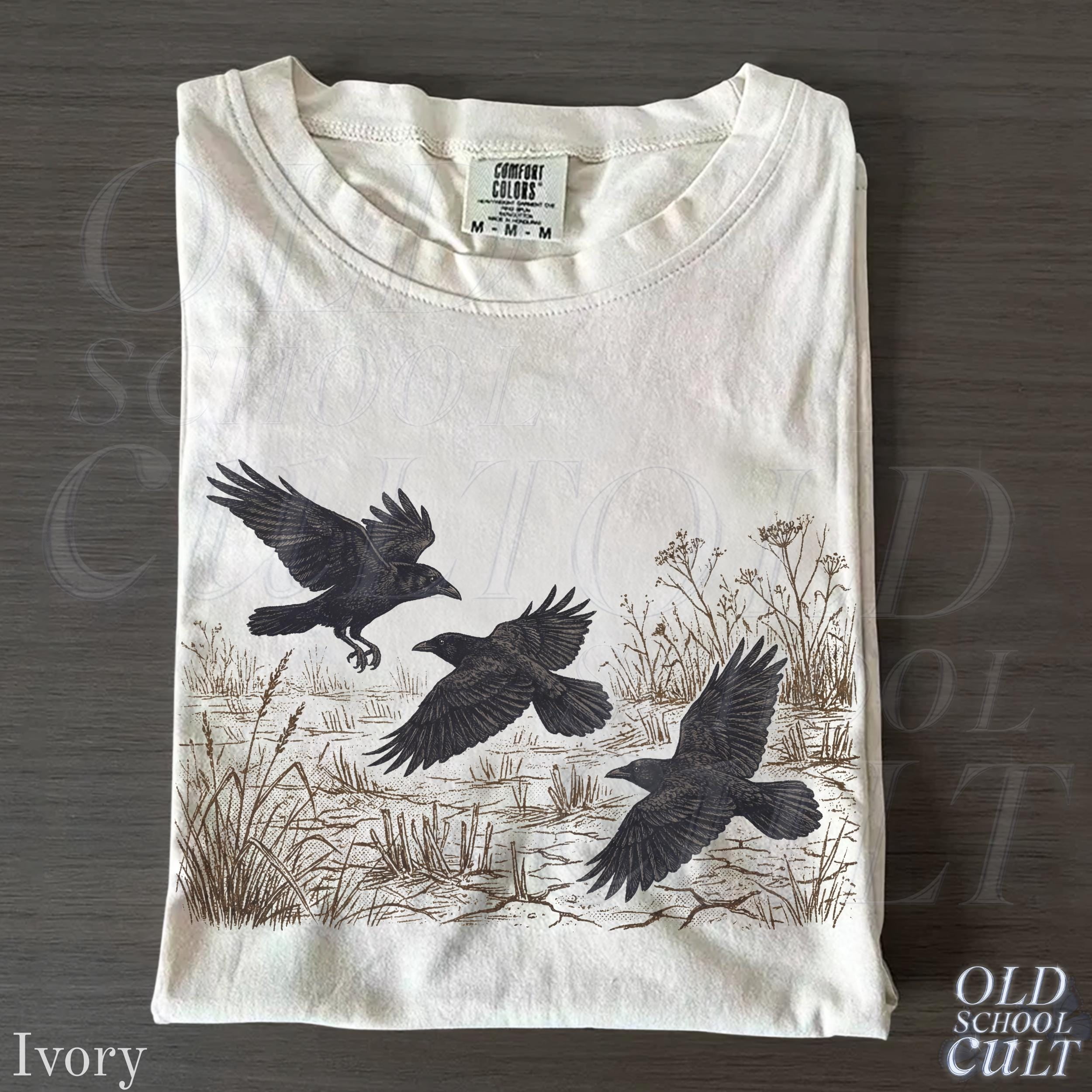 Crow Bird Vintage Graphic 90s T Shirt, Retro Gothic Raven Tee, Dark ...