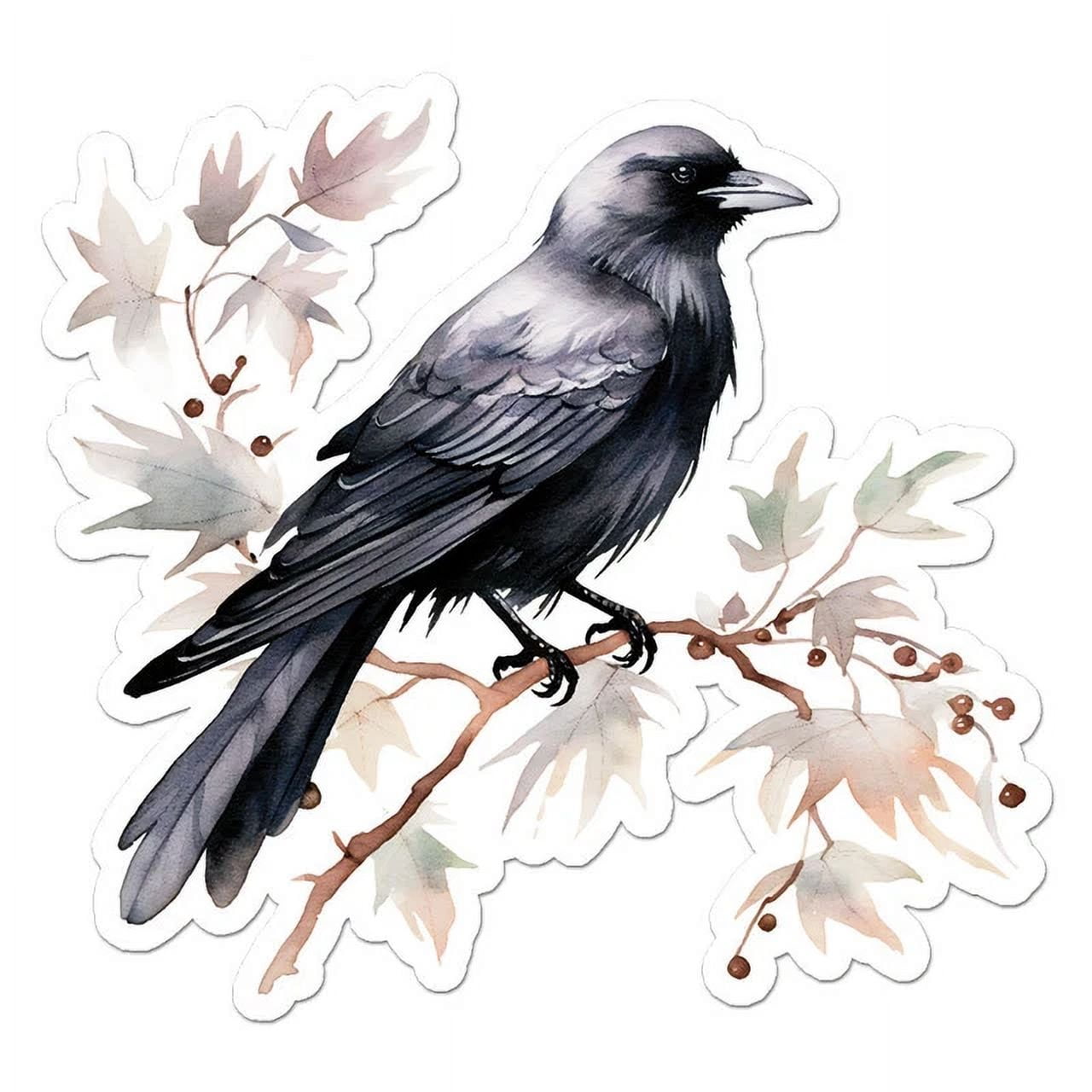 Crow Blackbird Raven Sticker Indoor Outdoor Phone Decal Water Bottle ...