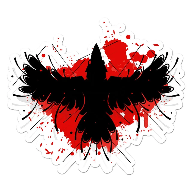 Crow Blood Splatter Sticker Phone Decal Water Bottle Stickers Car ...