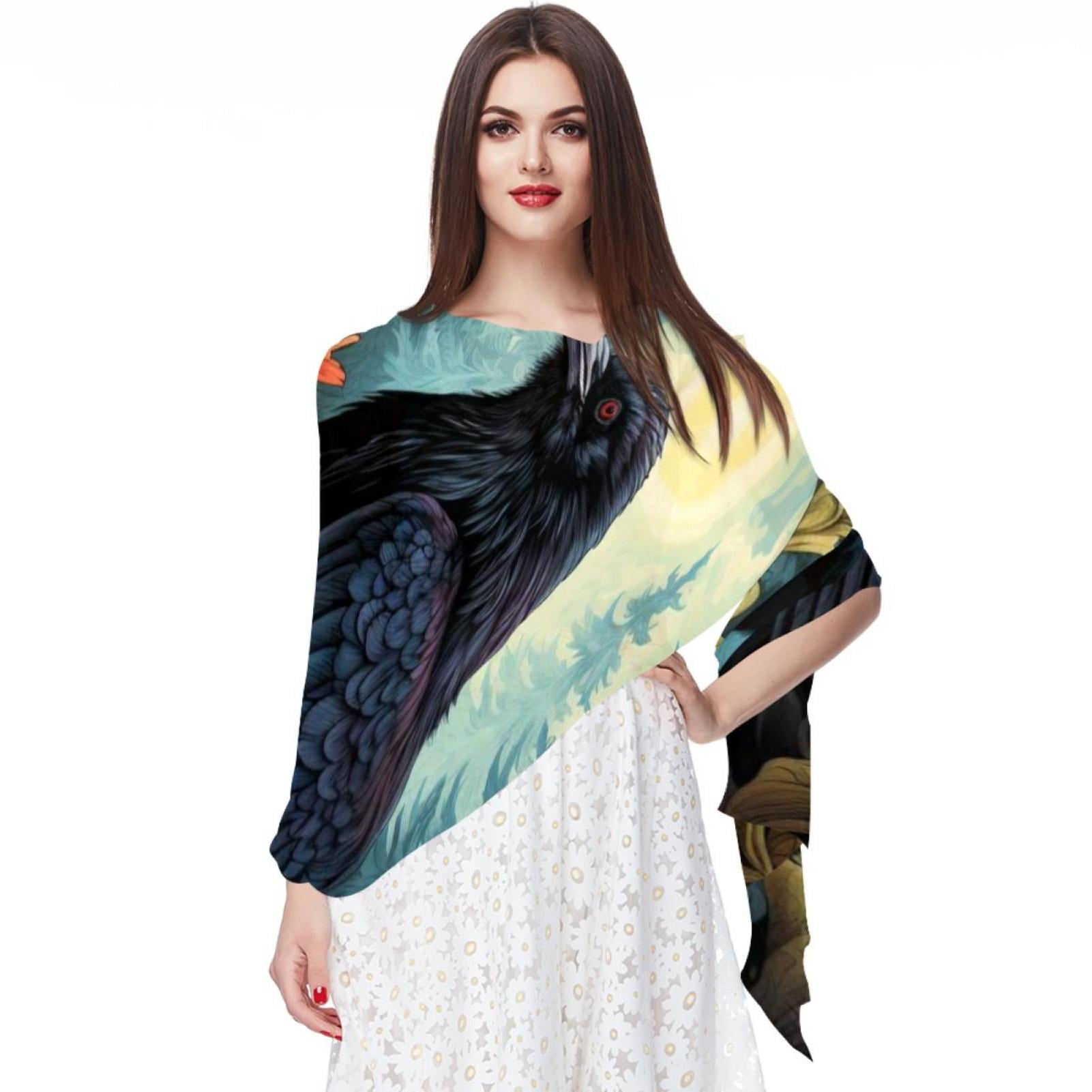 Crow Chic Chiffon Yarn Head Scarf - Translucent Light and Breathable ...