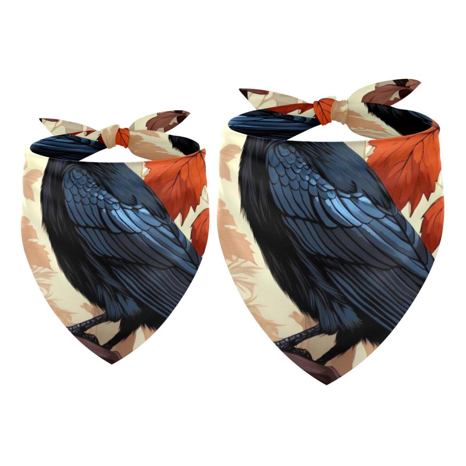 Crow Chiffon Yarn Dog Scarf (Pack of Two) - Breathable and Light Pet Collars for Small to Large ...