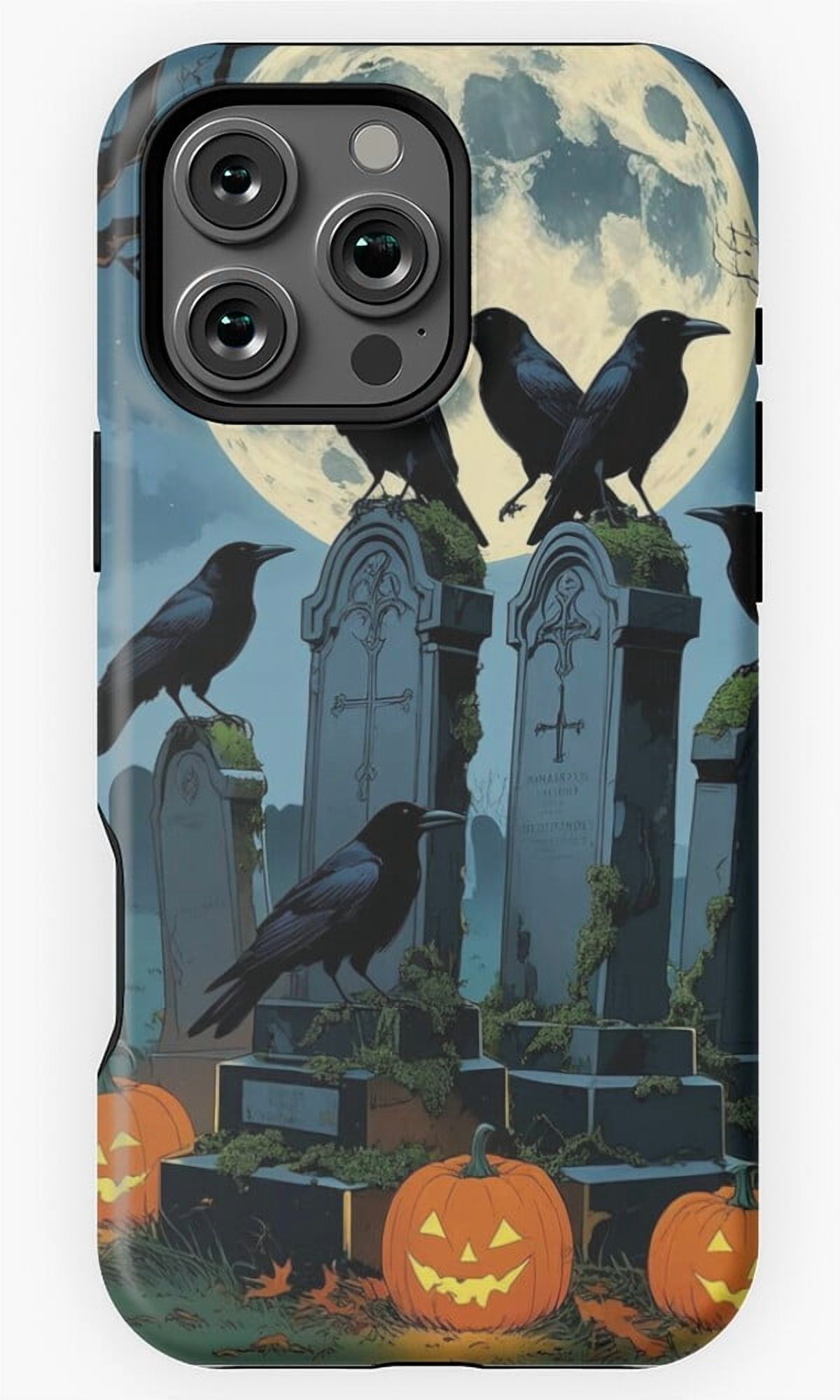 Crow Choir Cottagecore Graveyard Scene Art Phone Case iPhone Case 17 16 ...