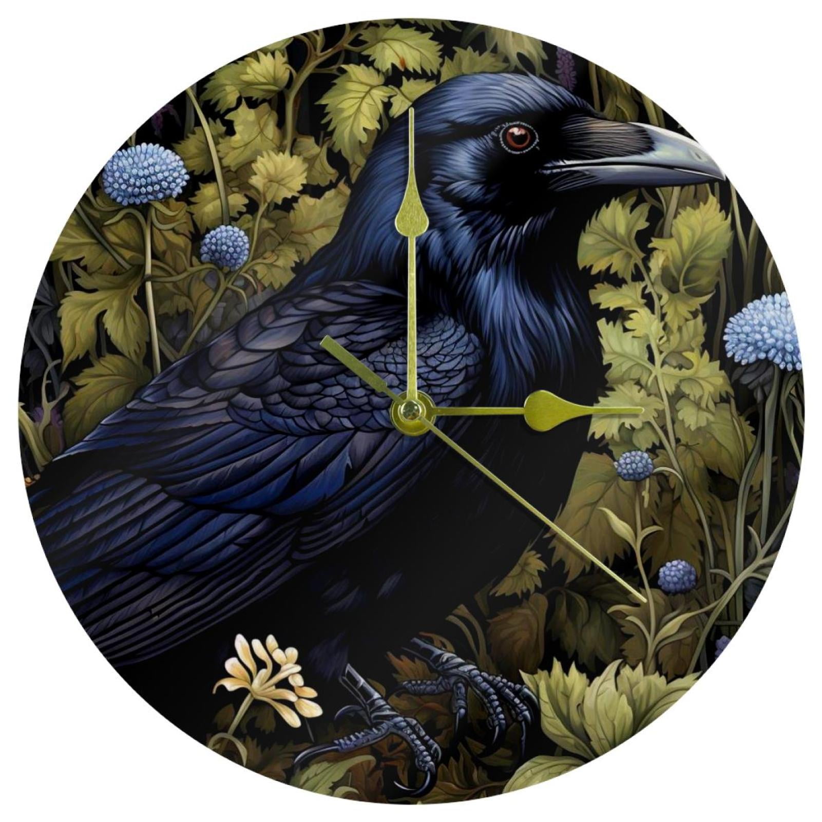 Crow Circular Acrylic Wall Clock – Contemporary Design, Silent Ticking ...