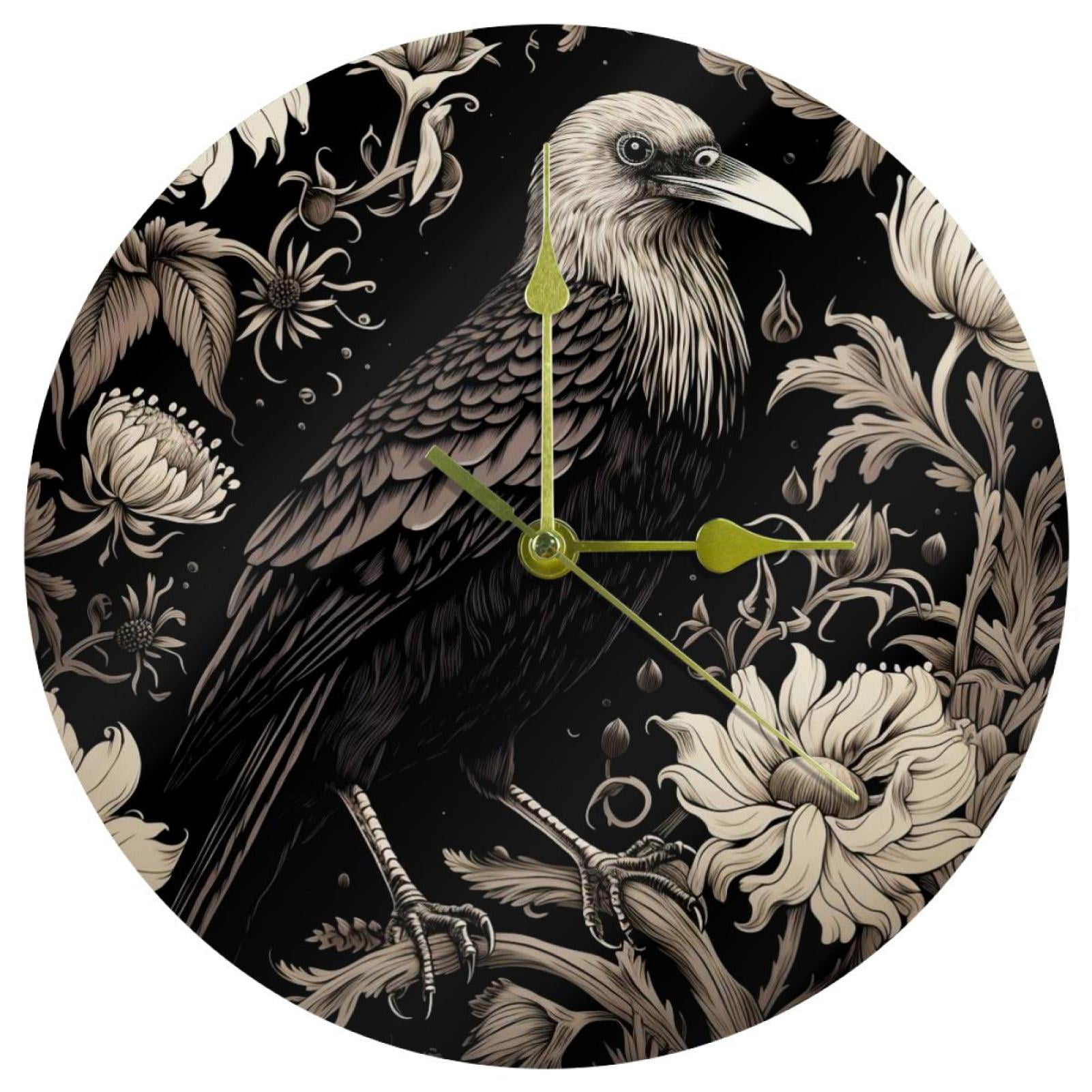 Crow Circular Acrylic Wall Clock - Elegant Timepiece with Modern Design ...