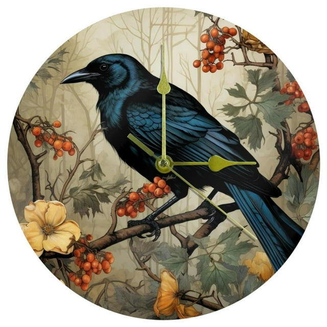 Crow Circular Acrylic Wall Clock - Elegant and Functional Timepiece ...