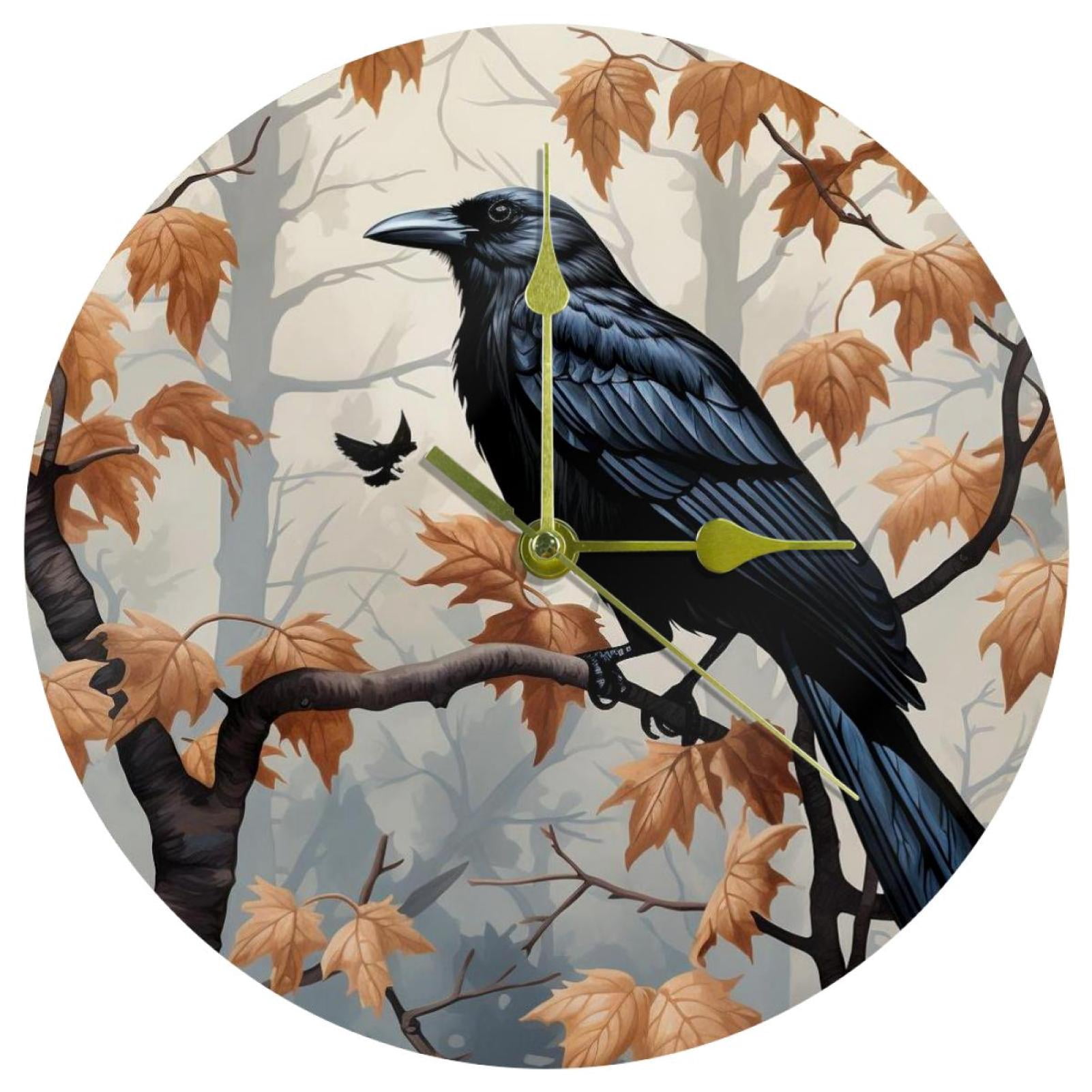 Crow Circular Acrylic Wall Clock - Sleek and Stylish Timepiece for ...