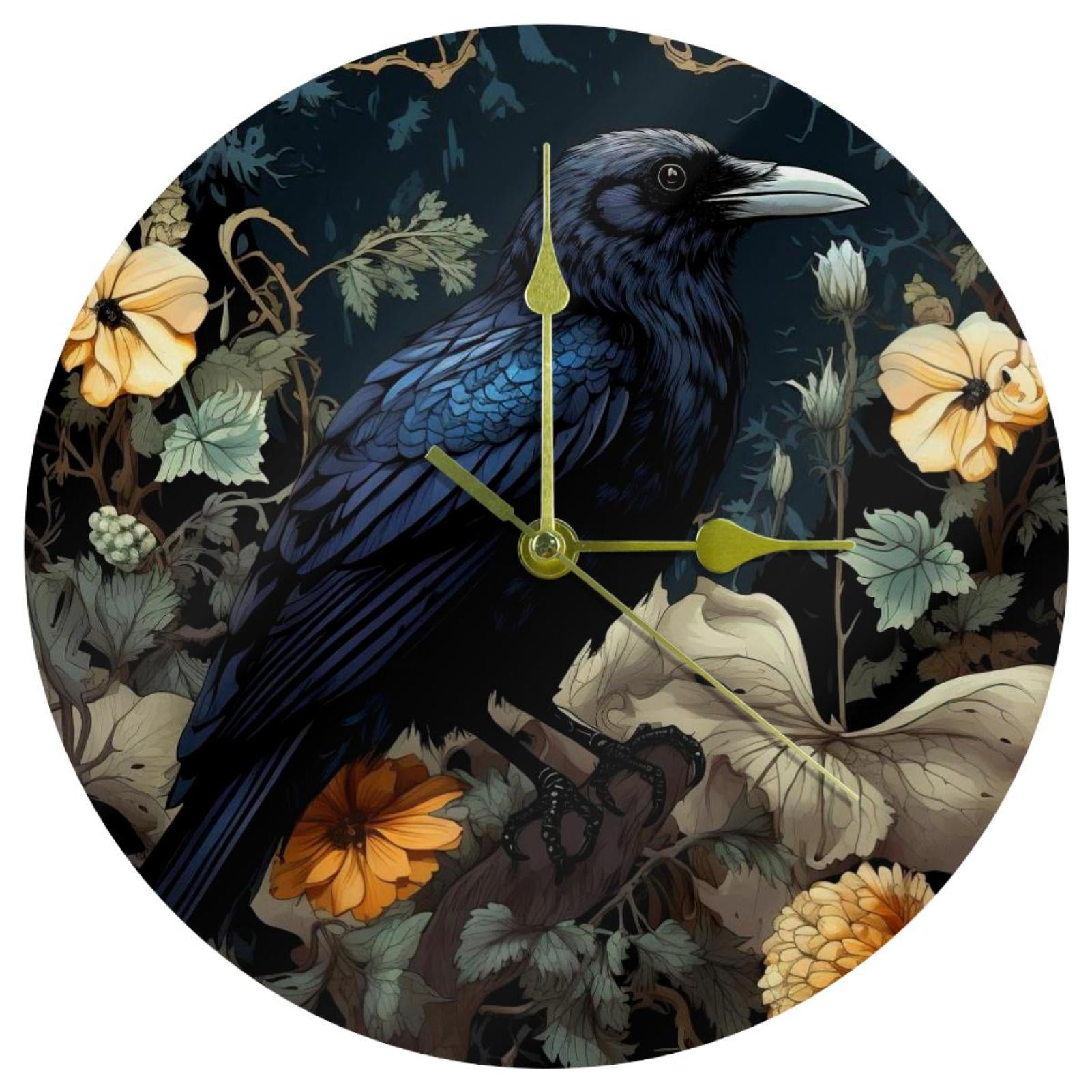 Crow Circular Acrylic Wall Clock - Stylish Timepiece for Modern Decor ...