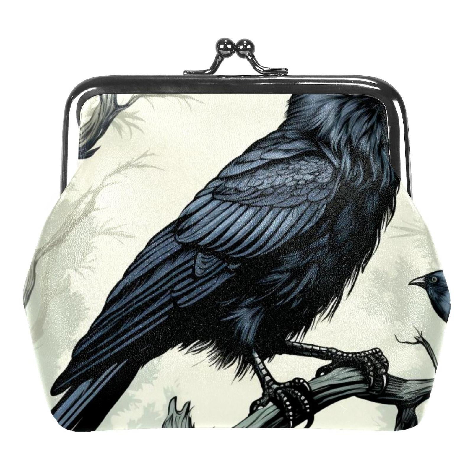 Crow Coin Purse Kiss Lock Change Purse Vintage Trinkets Pouch - Walmart.com