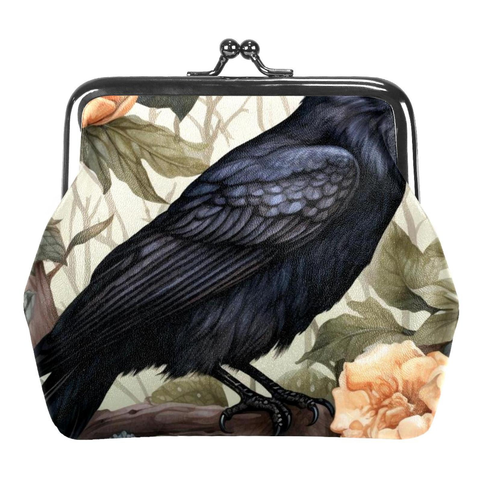 Crow Coin Purse Kiss Lock Change Purse Vintage Trinkets Pouch - Walmart.com