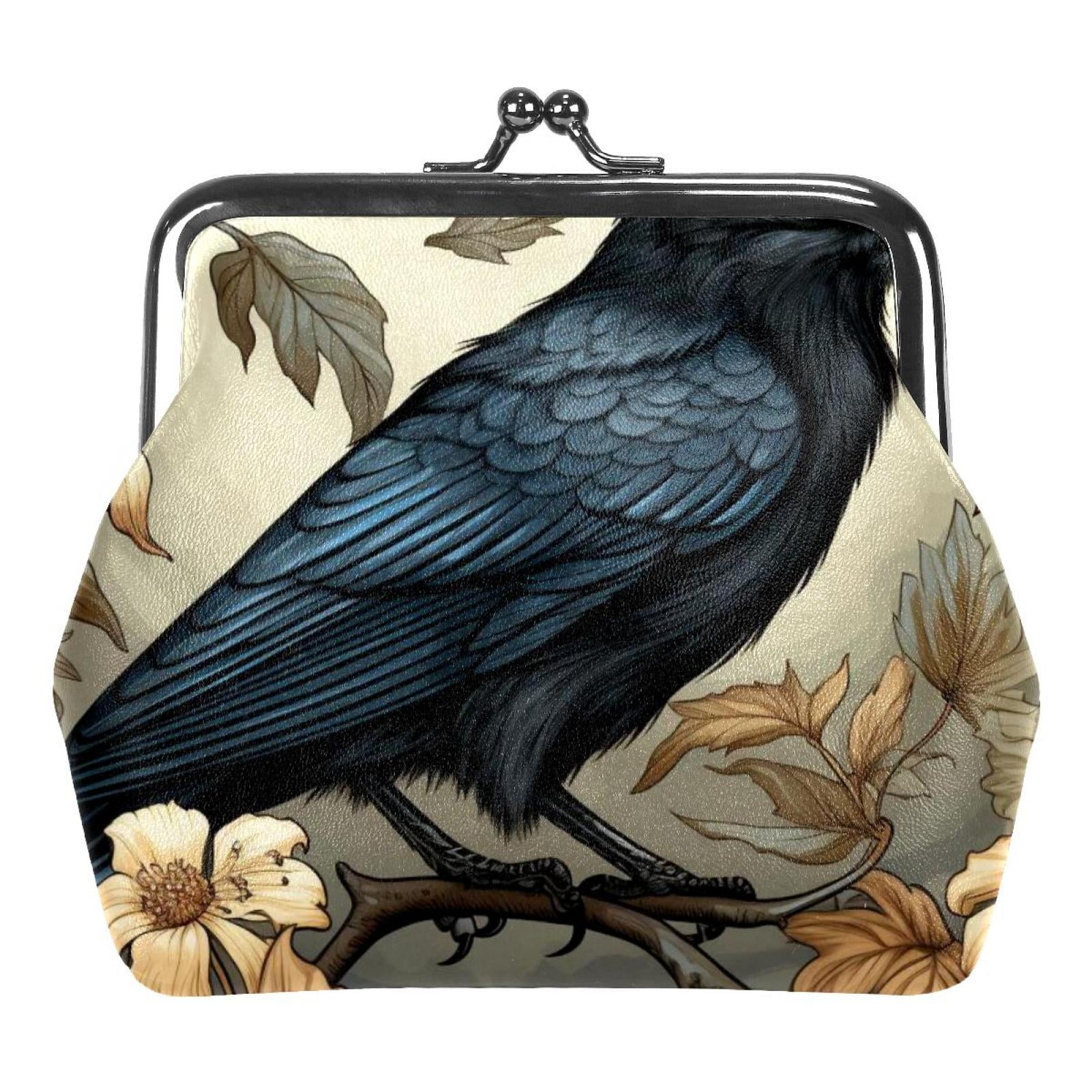 Crow Coin Purse, Kiss Lock Coin Purse, Large Capacity Coin Pouch ...