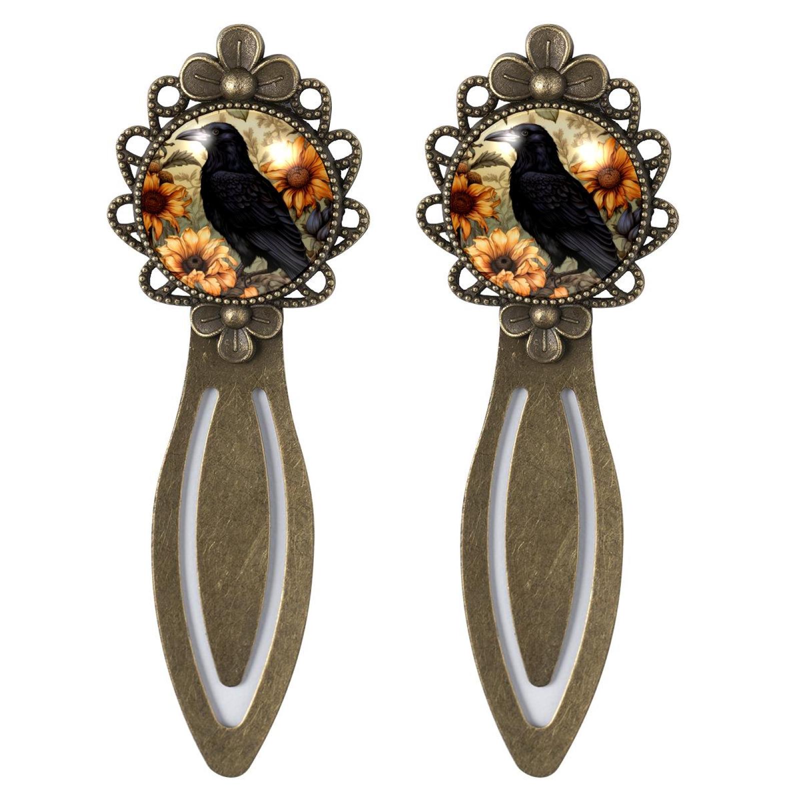 Crow Copper-Colored Lace Bookmarks - Set of 2 Stainless Steel Bookmarks ...