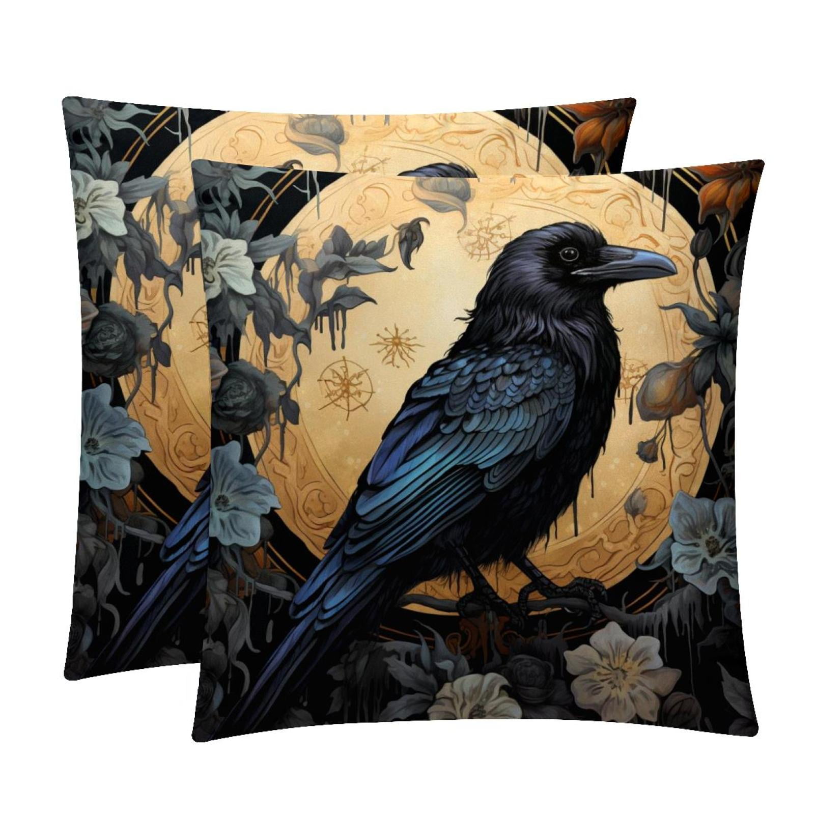 Crow Covers - Set of 2 Throw Pillow Covers with Unique Patterns for ...