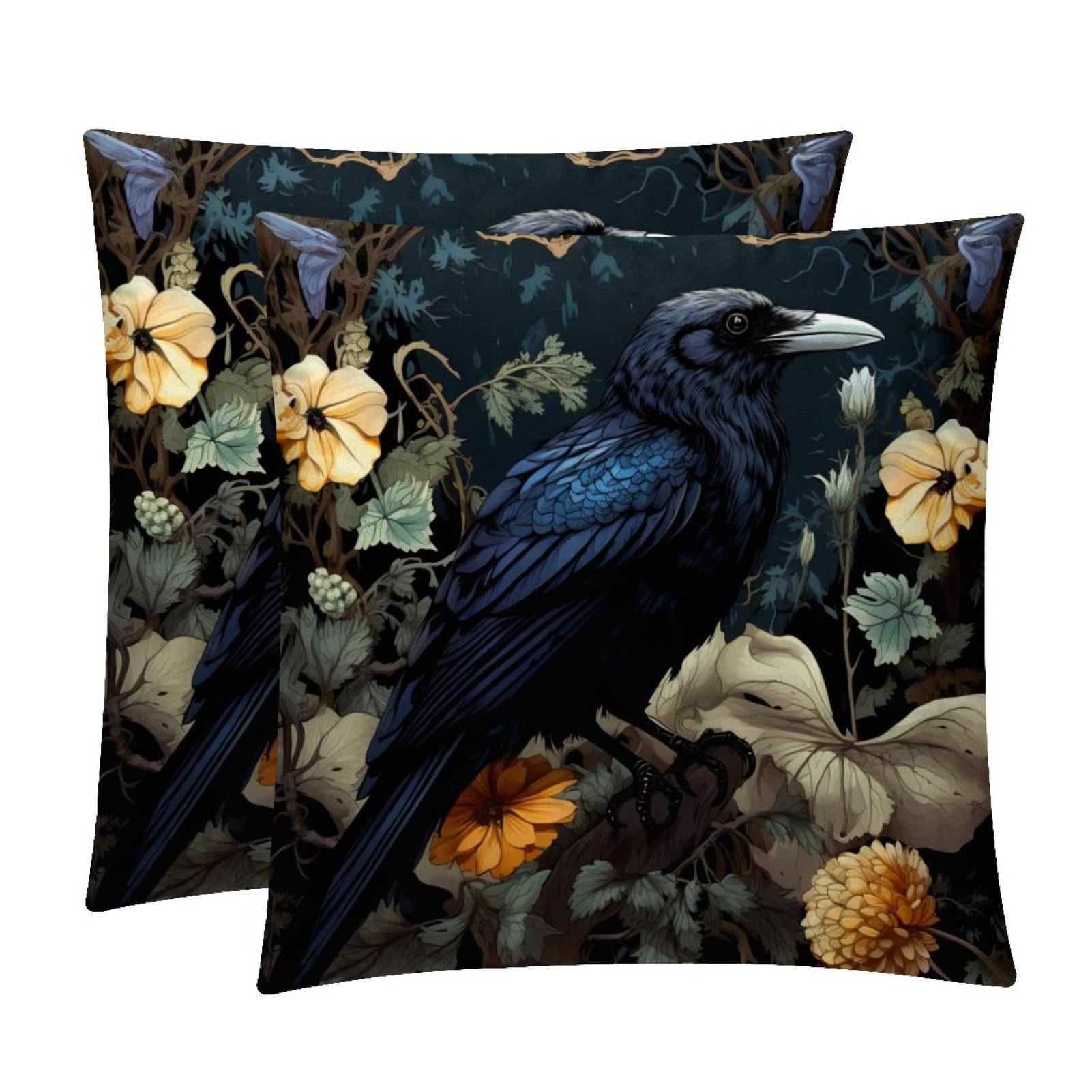 Crow Covers - Set of 2 Throw Pillow Covers with Unique Patterns for ...