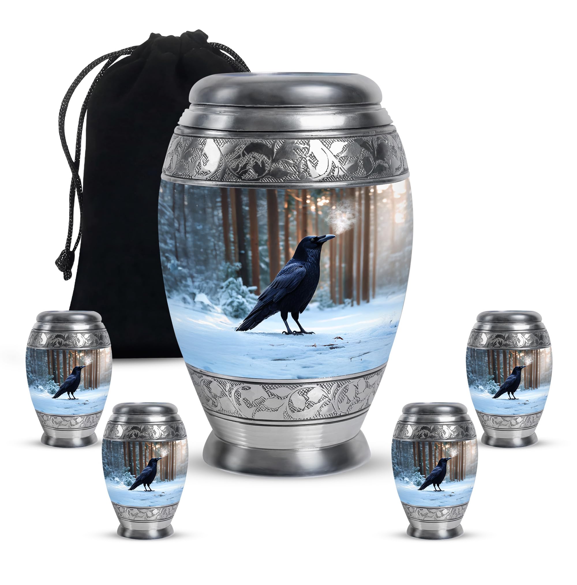Crow Cremation & Funeral Urn for Human Ashes Adult Female, Mini Burial ...