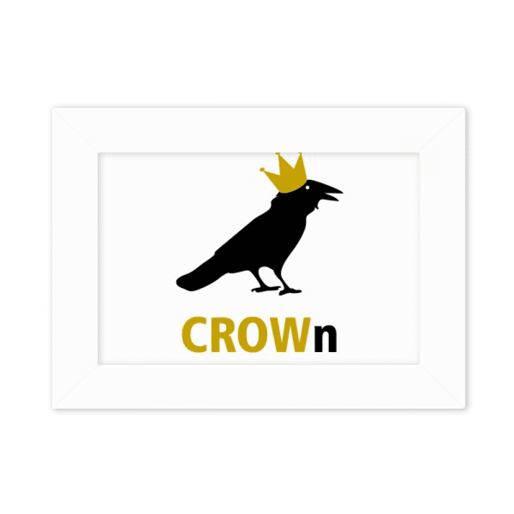 Crow Crown Animal Wing Art Deco Fashion Photo Mount Frame Picture Art Painting Desktop 5x7 inch ...