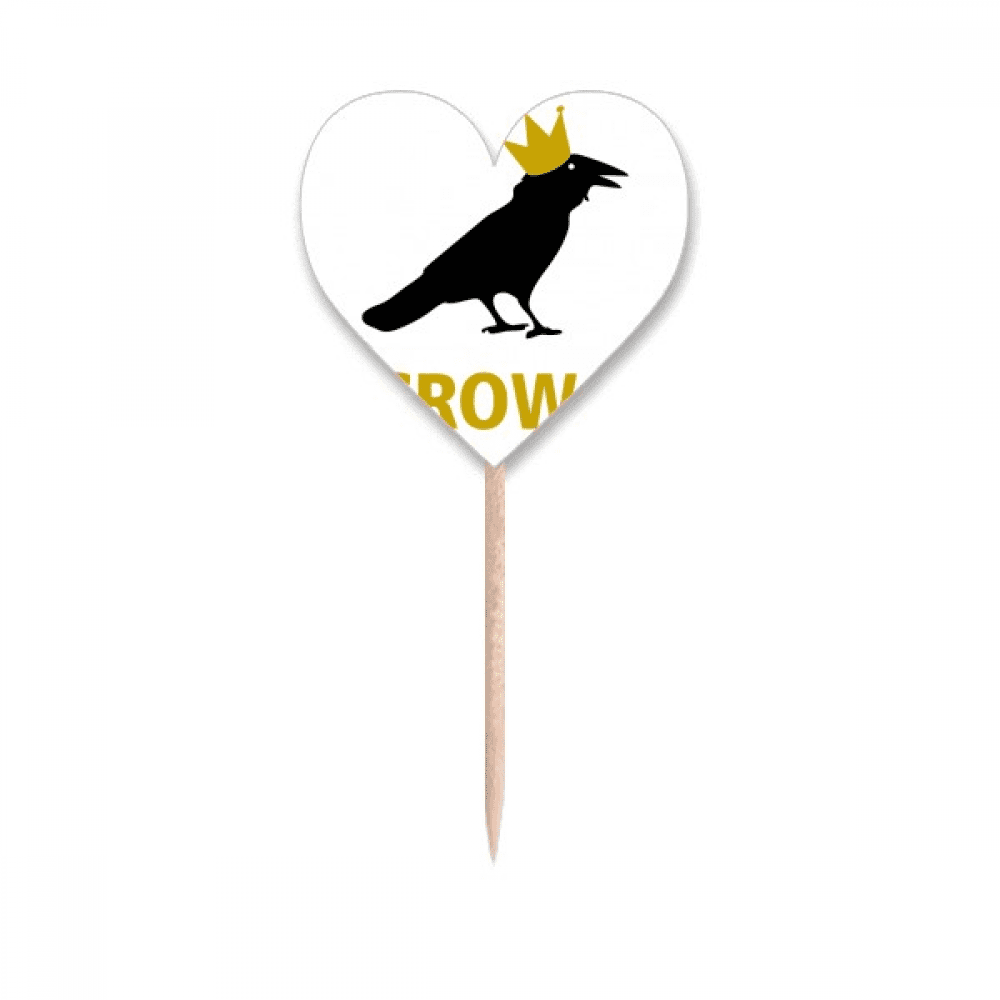 Crow Crown Animal Wing Art Deco Fashion Toothpick Flags Heart Lable ...