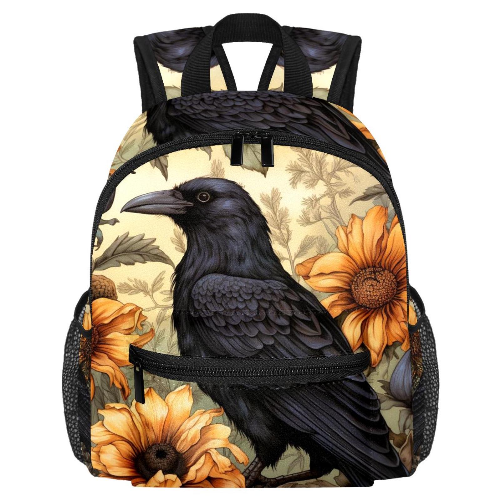 Crow Cute Book Bag with Adjustable Shoulder Strap, Large Capacity ...