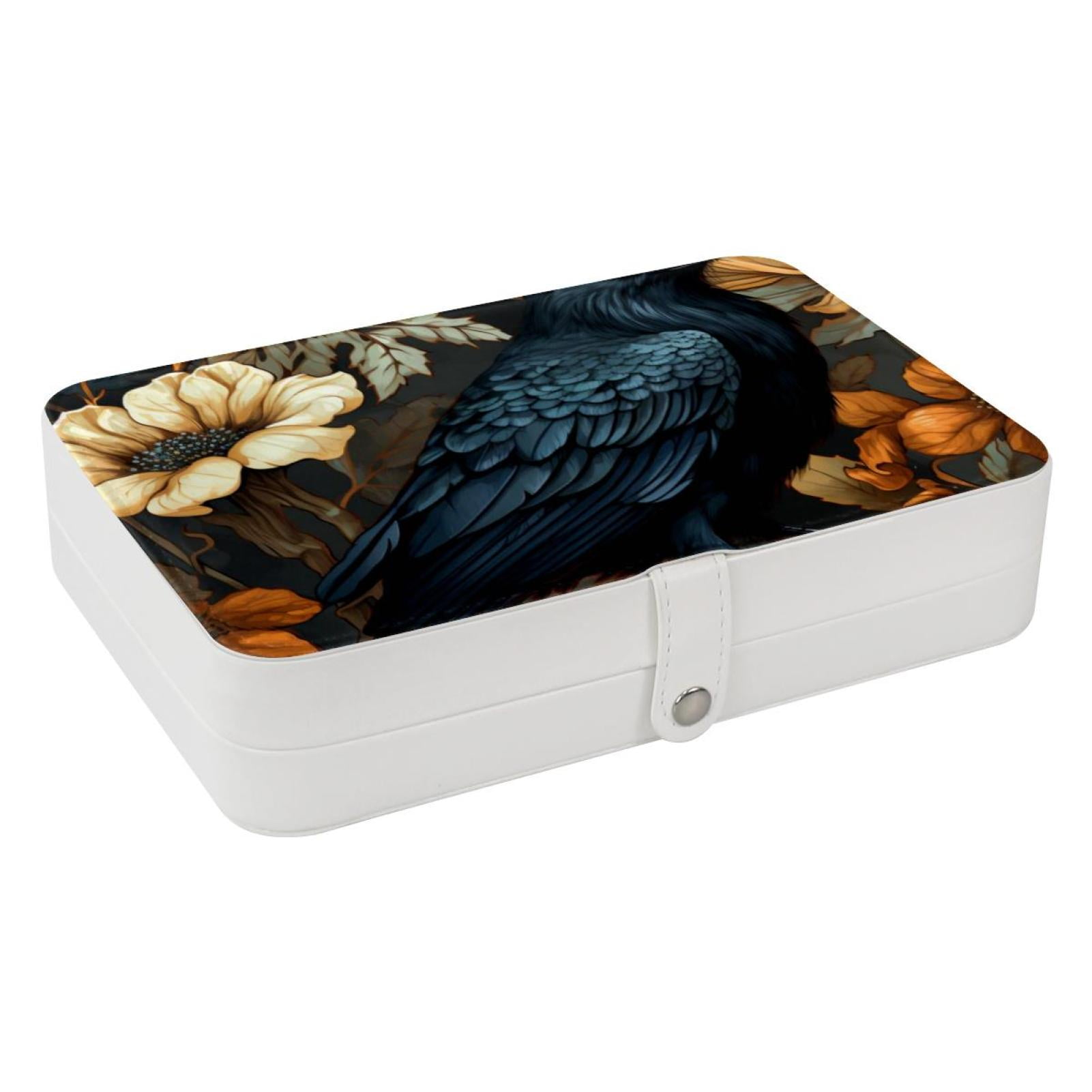 Crow Decorative PU Leather Jewelry Organizer Box with Removable ...