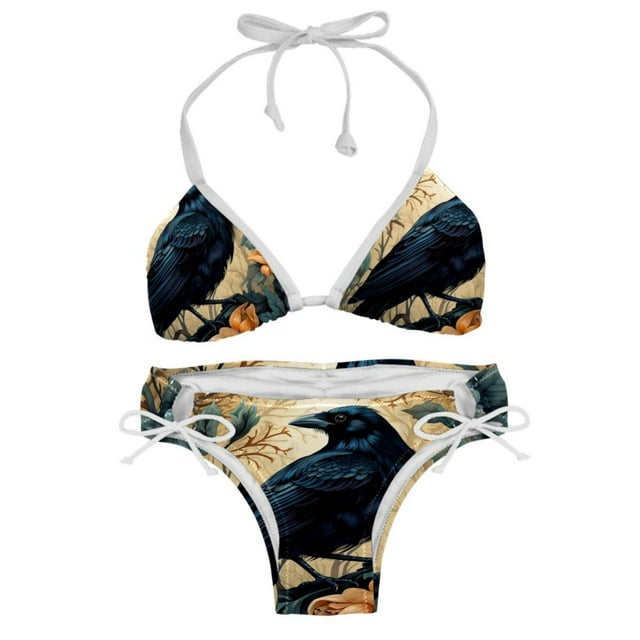 Crow Detachable Sponge Adjustable Strap Bikini Set Two-Pack, Beach ...