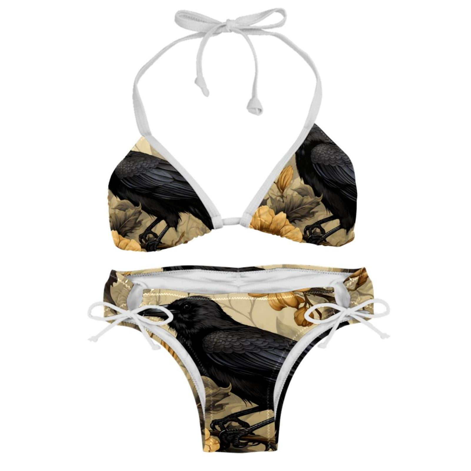 Crow Detachable Sponge Adjustable Strap Bikini Set Two-Pack, Great for ...