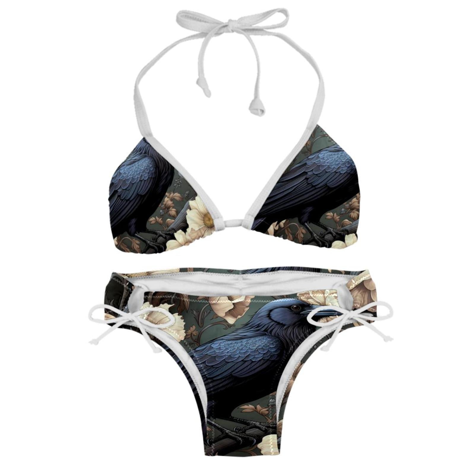 Crow Detachable Sponge, Adjustable Strap, Bikini Set Two-Pack Swim Suit ...