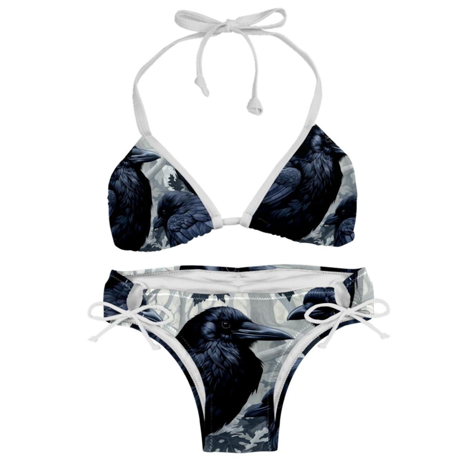Crow Detachable Sponge Adjustable Strap Bikini Set Two-Pack Swimsuits ...