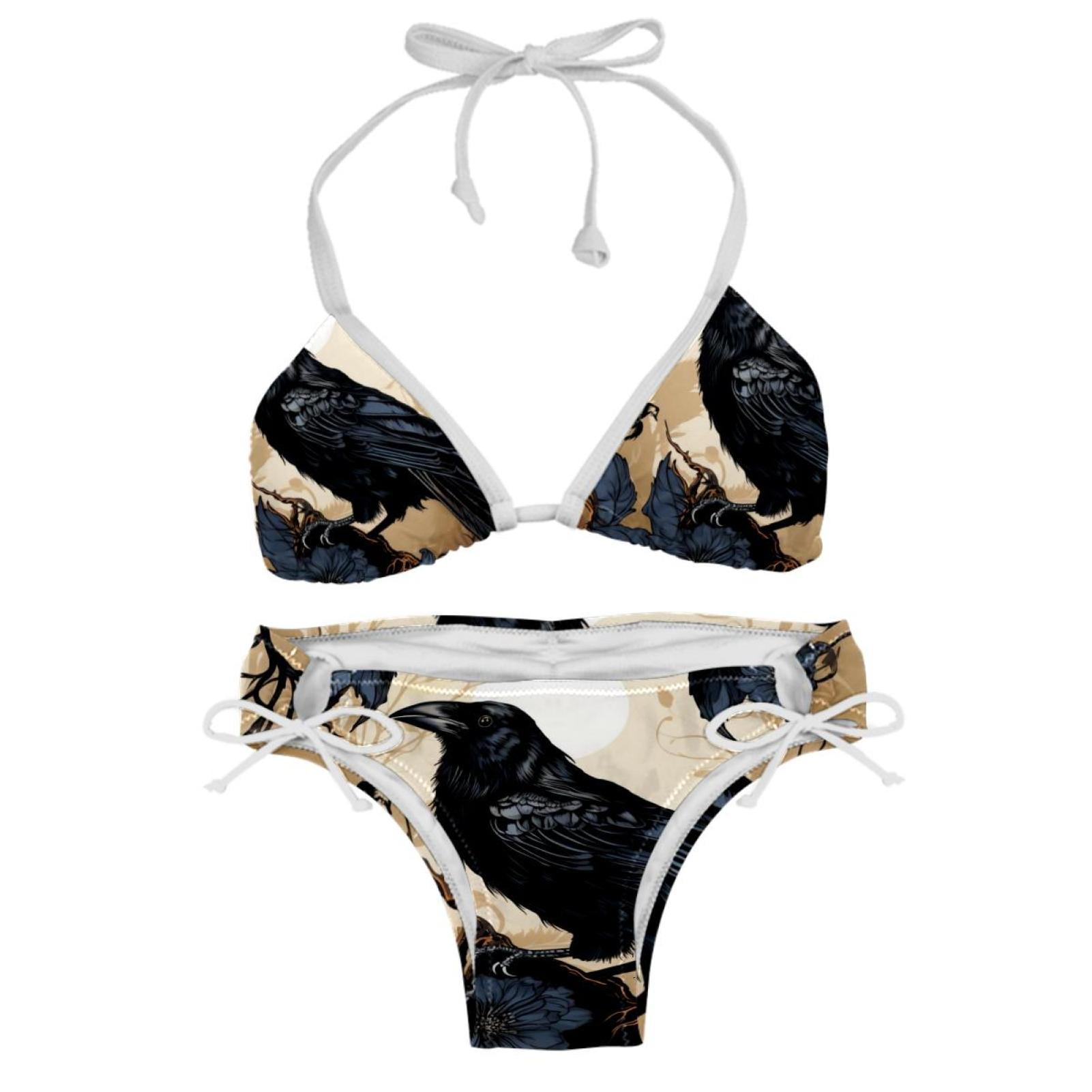 Crow Detachable Sponge Adjustable Strap Bikini Set Two-Pack - Versatile ...