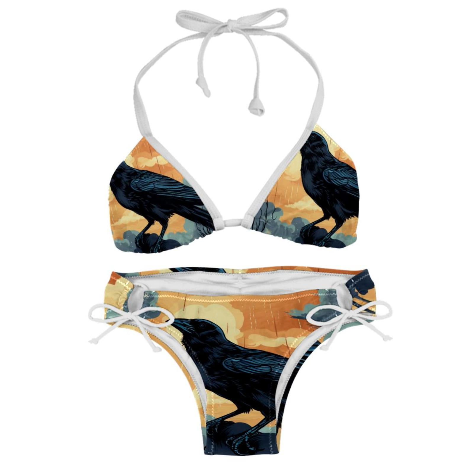 Crow Detachable Sponge Bikini Set | Adjustable Strap One-Piece ...