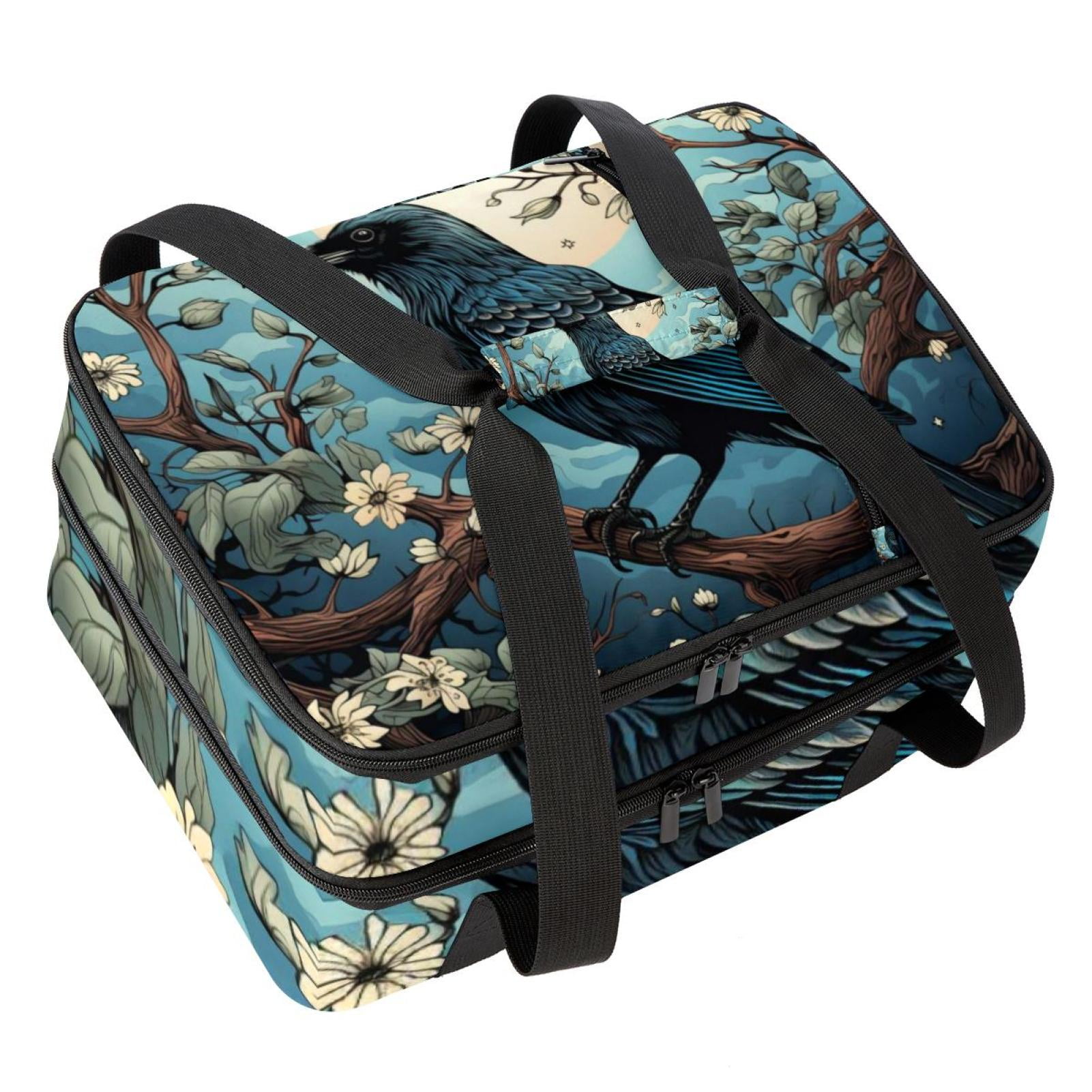 Crow Dual Compartment Insulated Lunch Bag with Large Capacity - 7.1x11 ...
